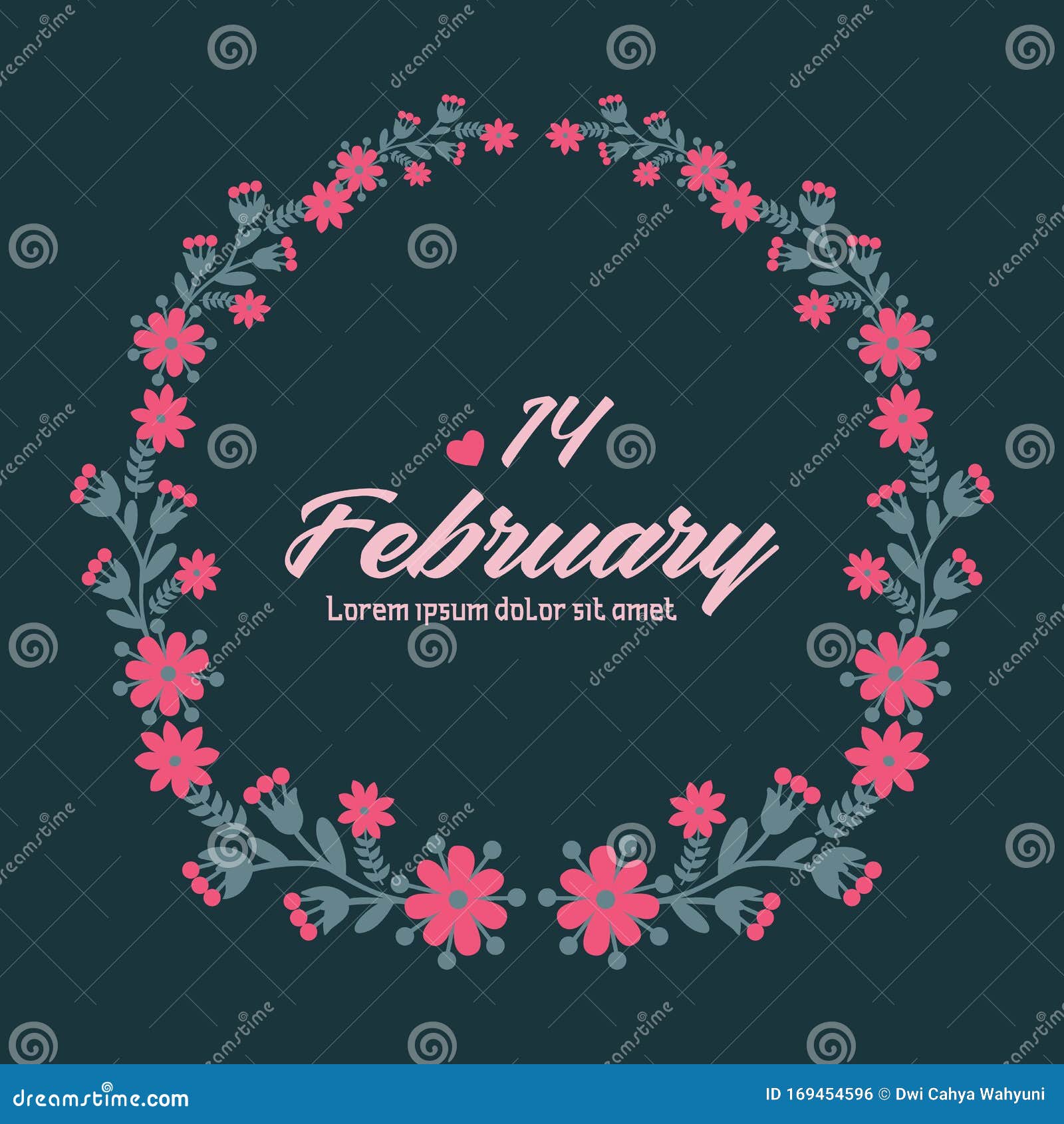 Crowd of Beautiful Leaf and Flower Frame, for 14 February Poster ...
