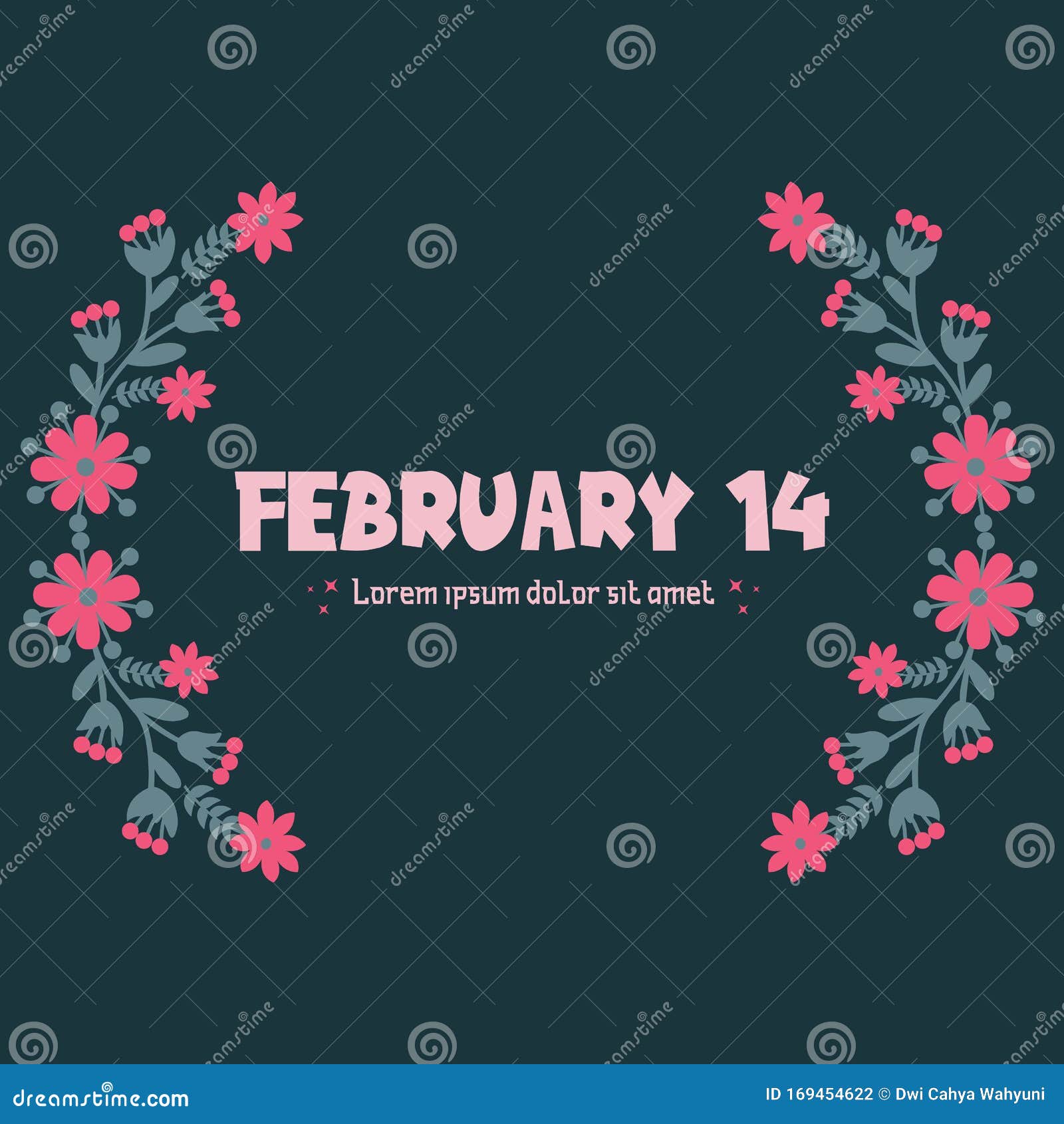 Crowd of Beautiful Leaf and Flower Frame, for 14 February Poster ...