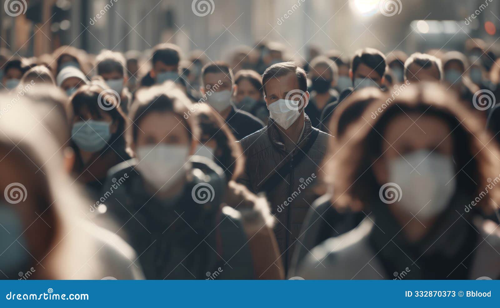Crowd with Blurred Faces on City Street Stock Image - Image of ...