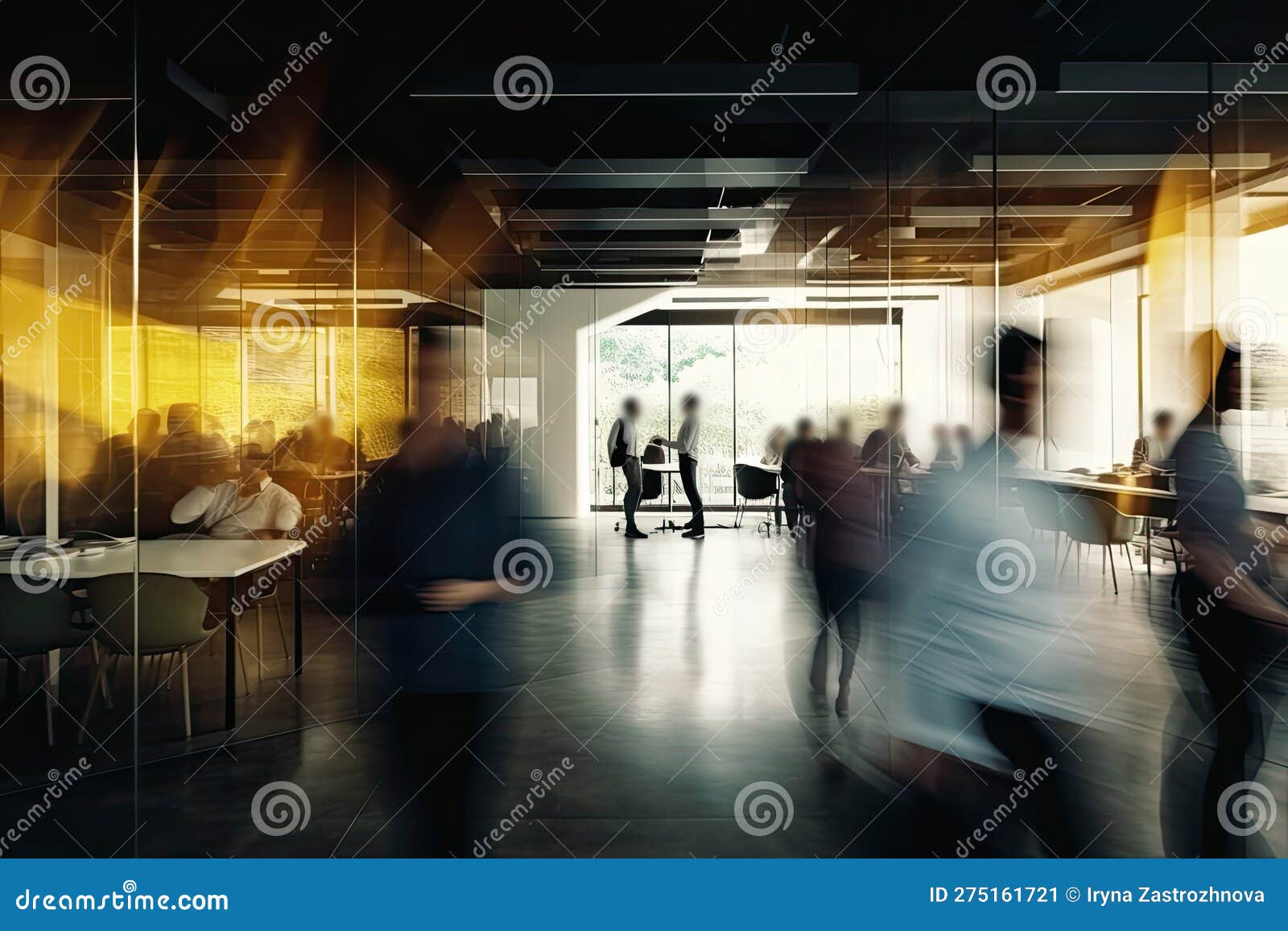 Crowd of Blurred Office Employees on the Floor. Generative Ai Stock ...