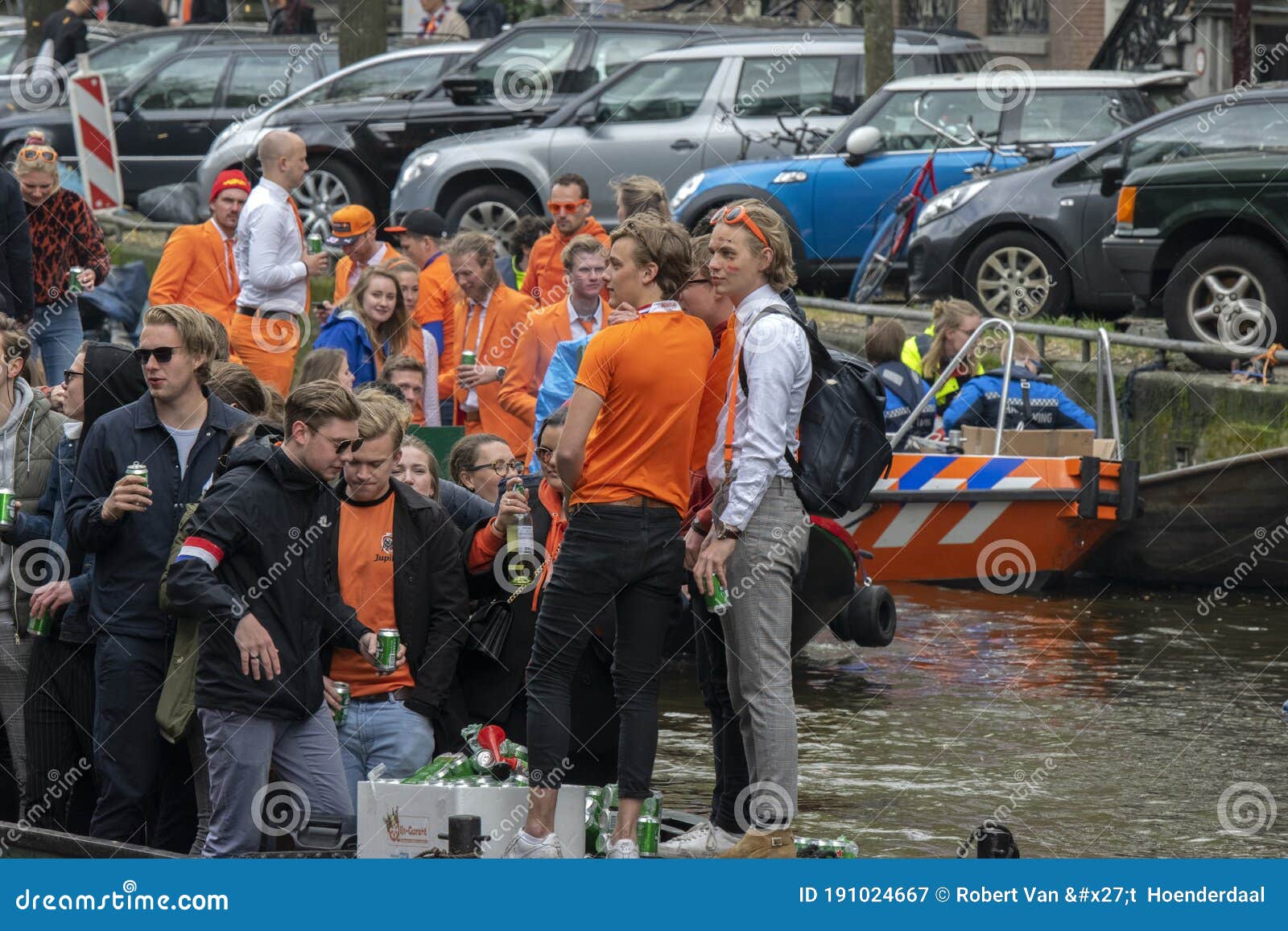 Crowd on Boats on Kingsday at Amsterdam the Netherlands 2019 Editorial ...