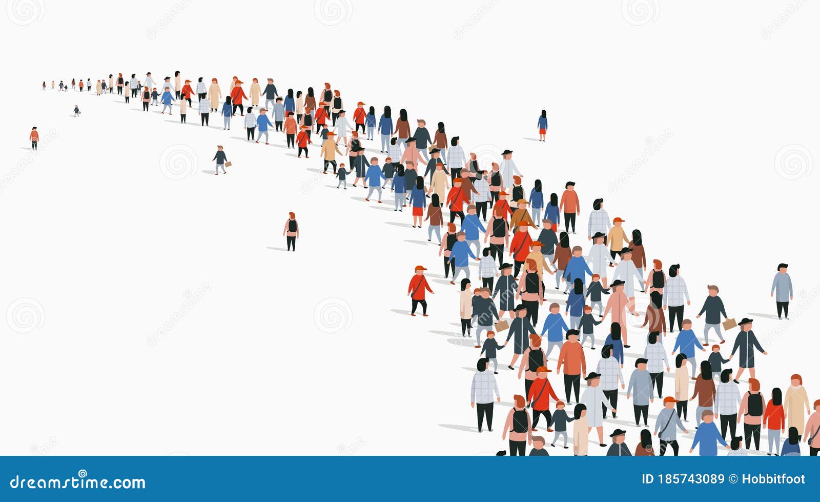 Crowd of Buisness People Standing in a Line. People Crowd Stock Vector ...