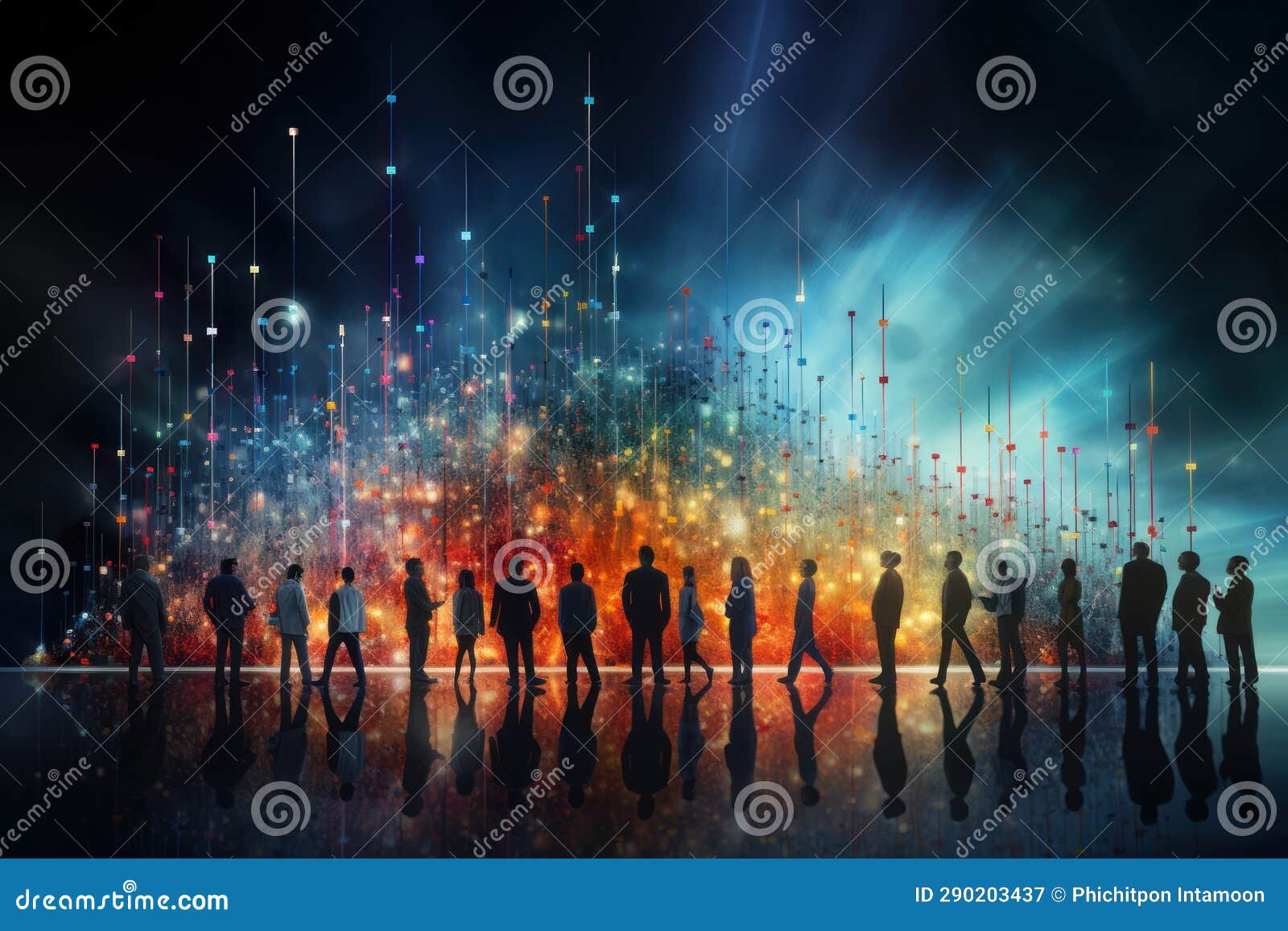 Crowd of Business People Walking in Office Fast Moving .Generative AI ...