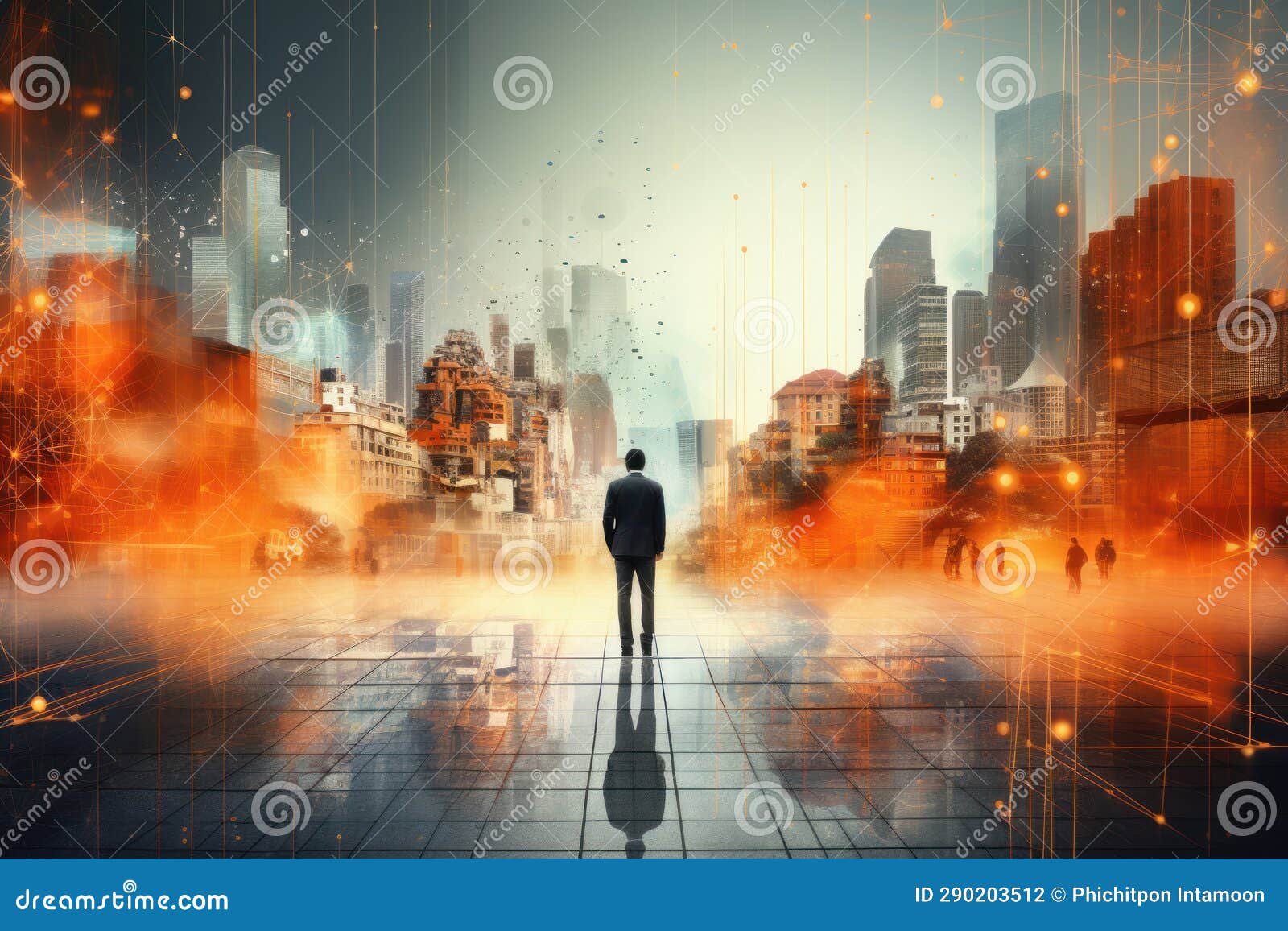 Crowd of Business People Walking in Office Fast Moving .Generative AI ...