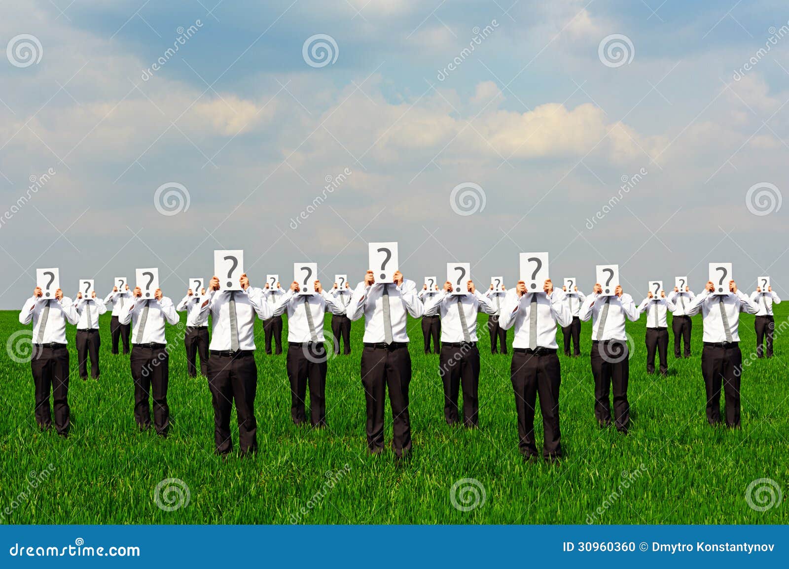 Crowd of Businessmen with Question Mark Stock Photo - Image of mark ...