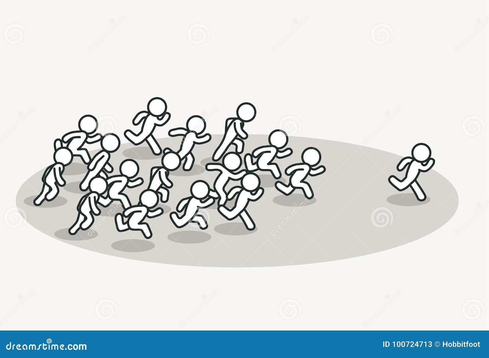 Crowd chasing leader stock vector. Illustration of competition - 100724713