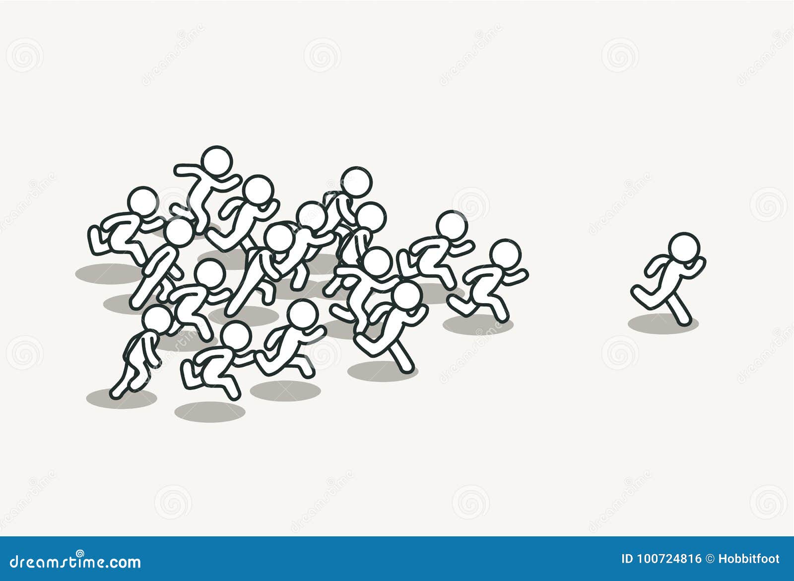 Crowd Chasing Leader Vector Illustration | CartoonDealer.com #49495616