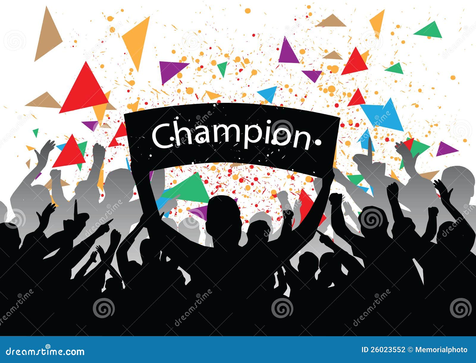 Crowd cheering stock vector. Illustration of body, hand - 26023552