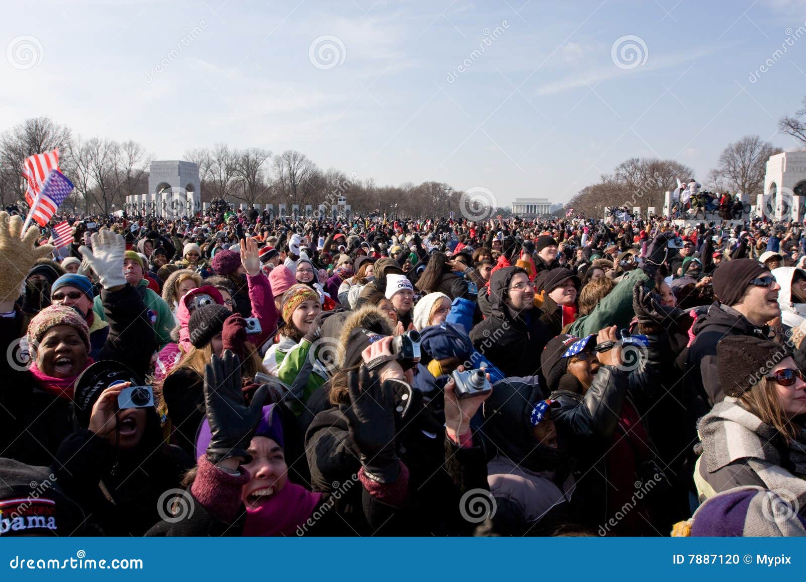 Crowd Cheering for Obama editorial image. Image of politics - 7887120