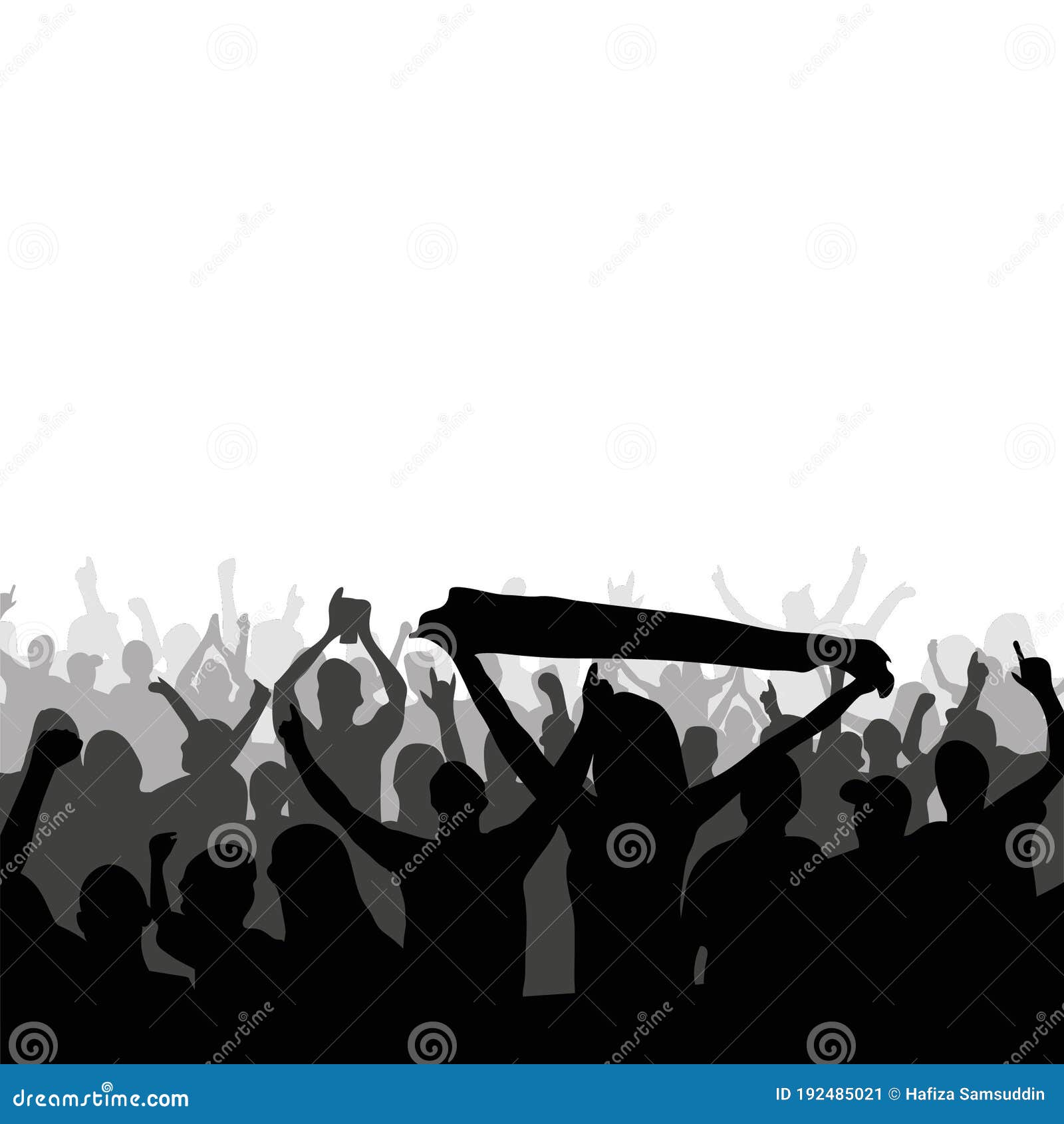 Crowd Cheering. Vector Illustration Decorative Design Stock Vector ...