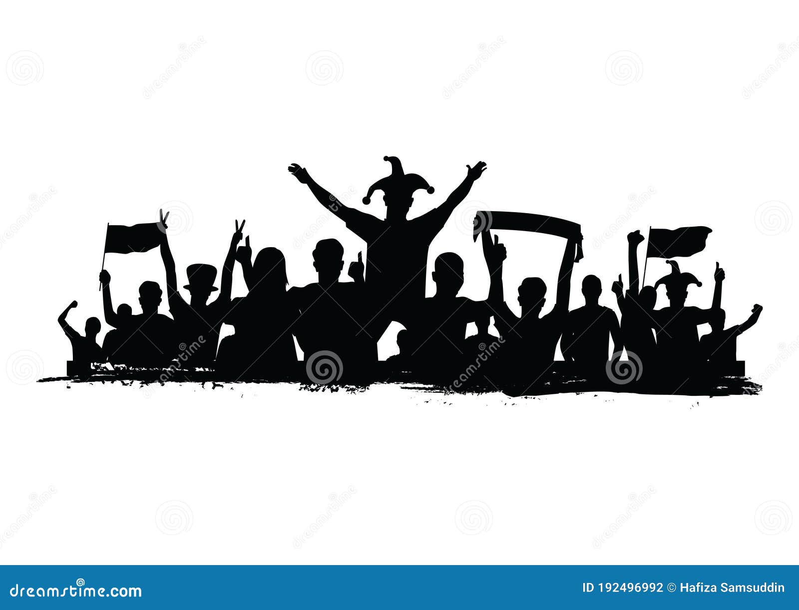 Crowd Cheering. Vector Illustration Decorative Design Stock Vector ...