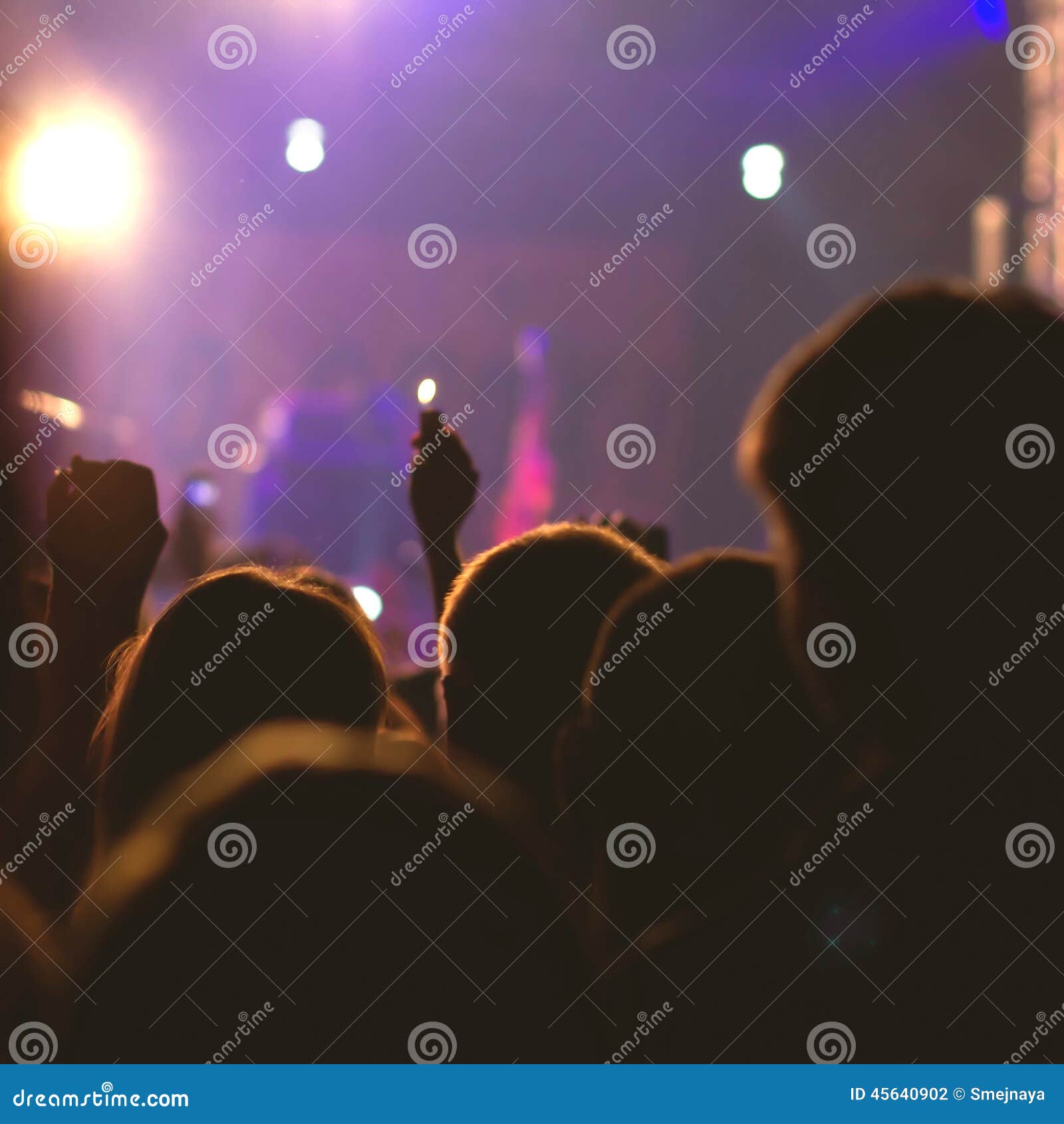 Crowd, Cheering and Watching a Band on Stage Stock Photo - Image of ...
