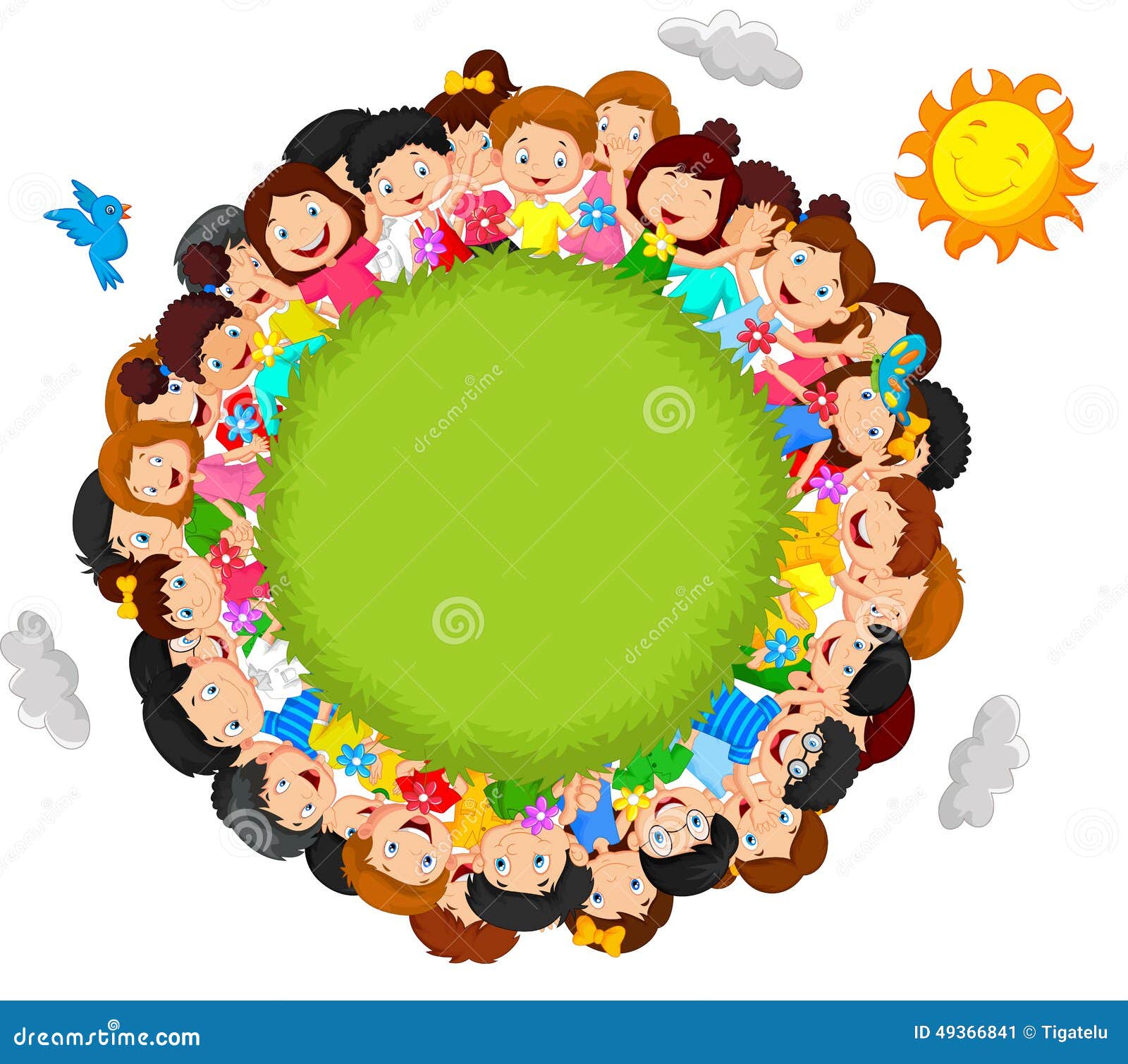 Crowd of children cartoon stock vector. Illustration of child - 49366841