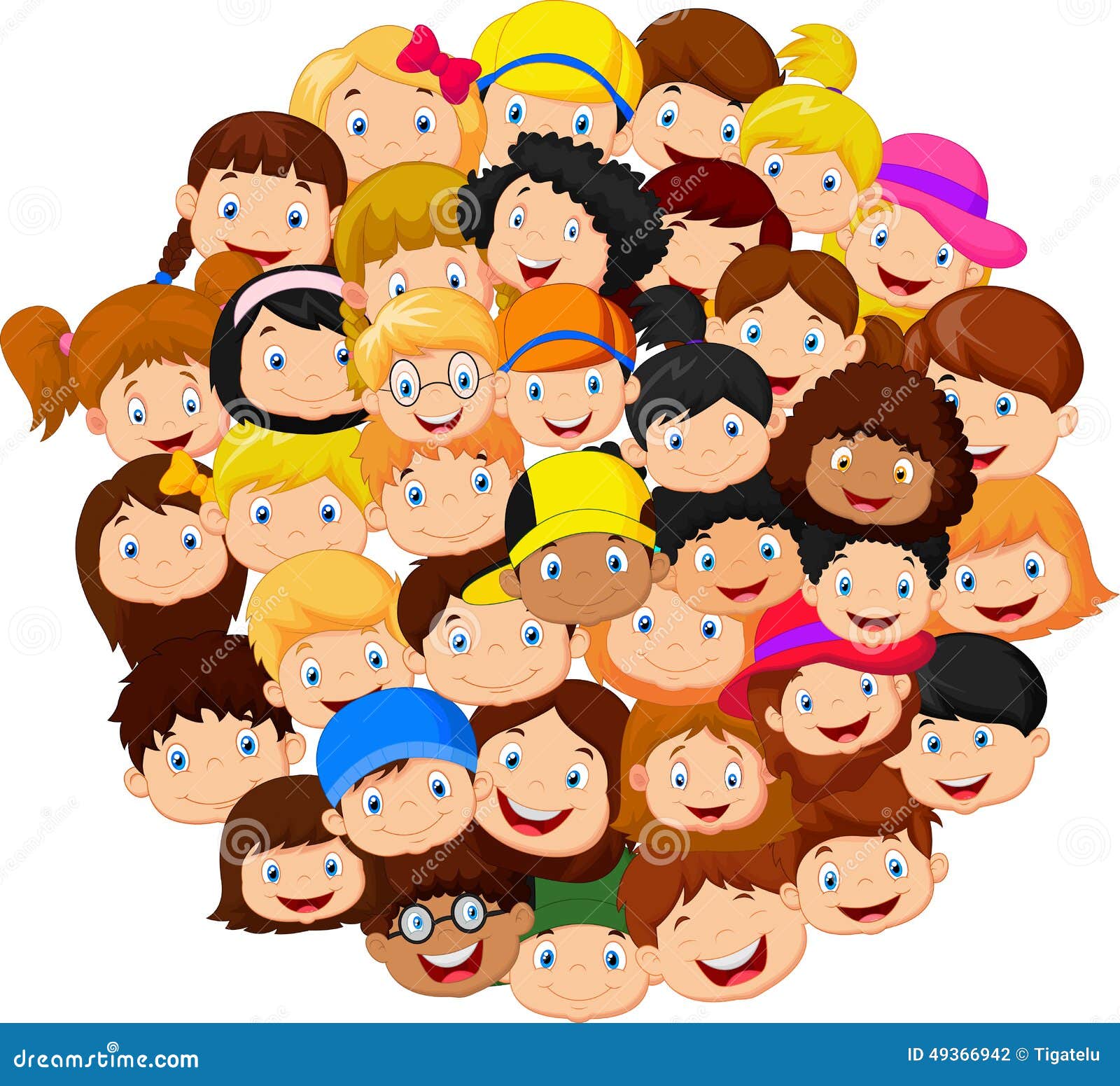 Crowd of children cartoon stock vector. Illustration of preschool ...