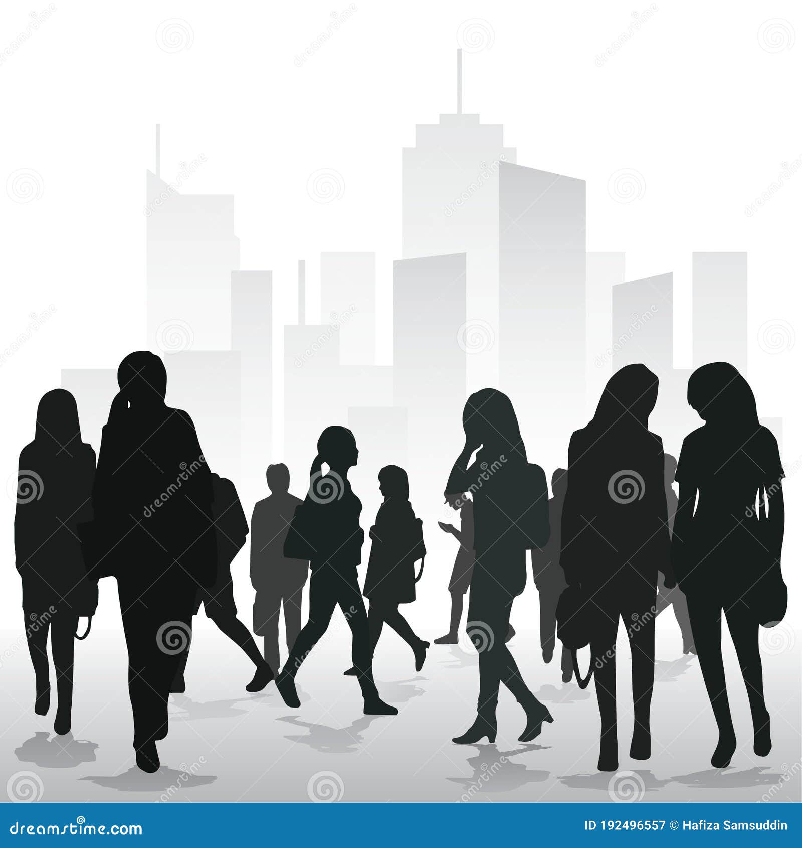 Crowd in the City. Vector Illustration Decorative Design Stock Vector ...