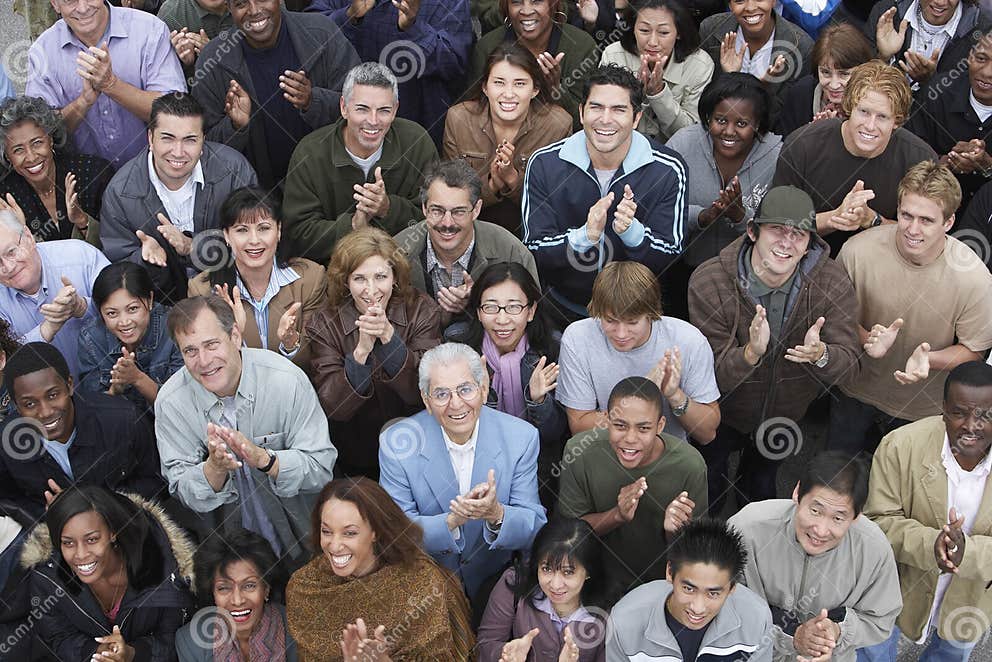 Crowd Clapping at Rally stock photo. Image of large, diversity - 33910310