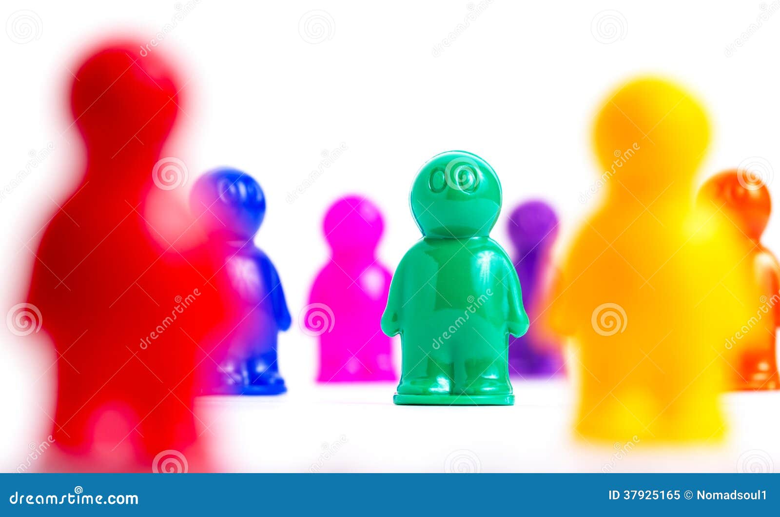 Crowd of Colorful Toy People Stock Image - Image of miniature, concept ...
