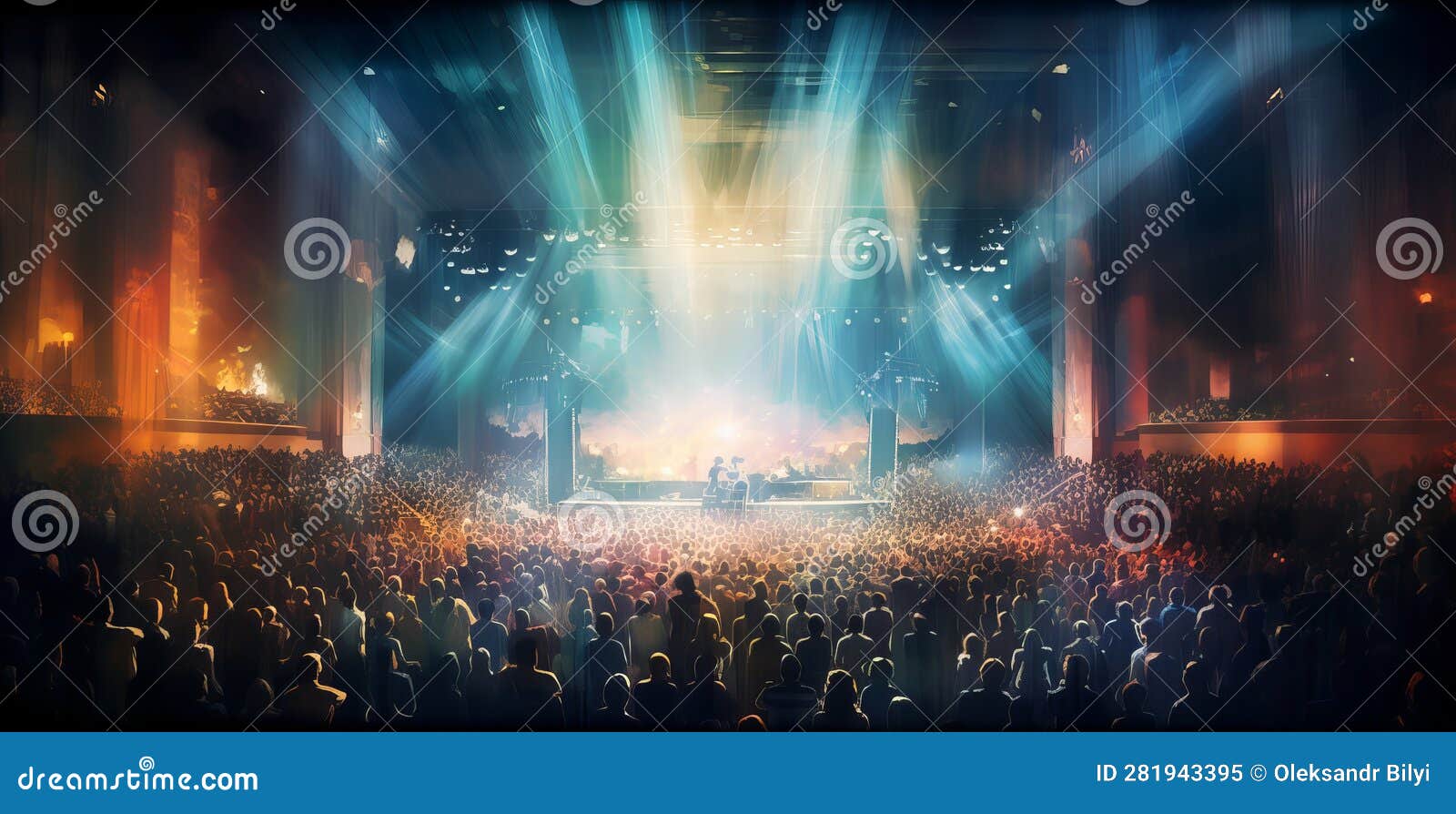 Crowd at a Concert with Bright Light Stock Image - Image of beautiful ...