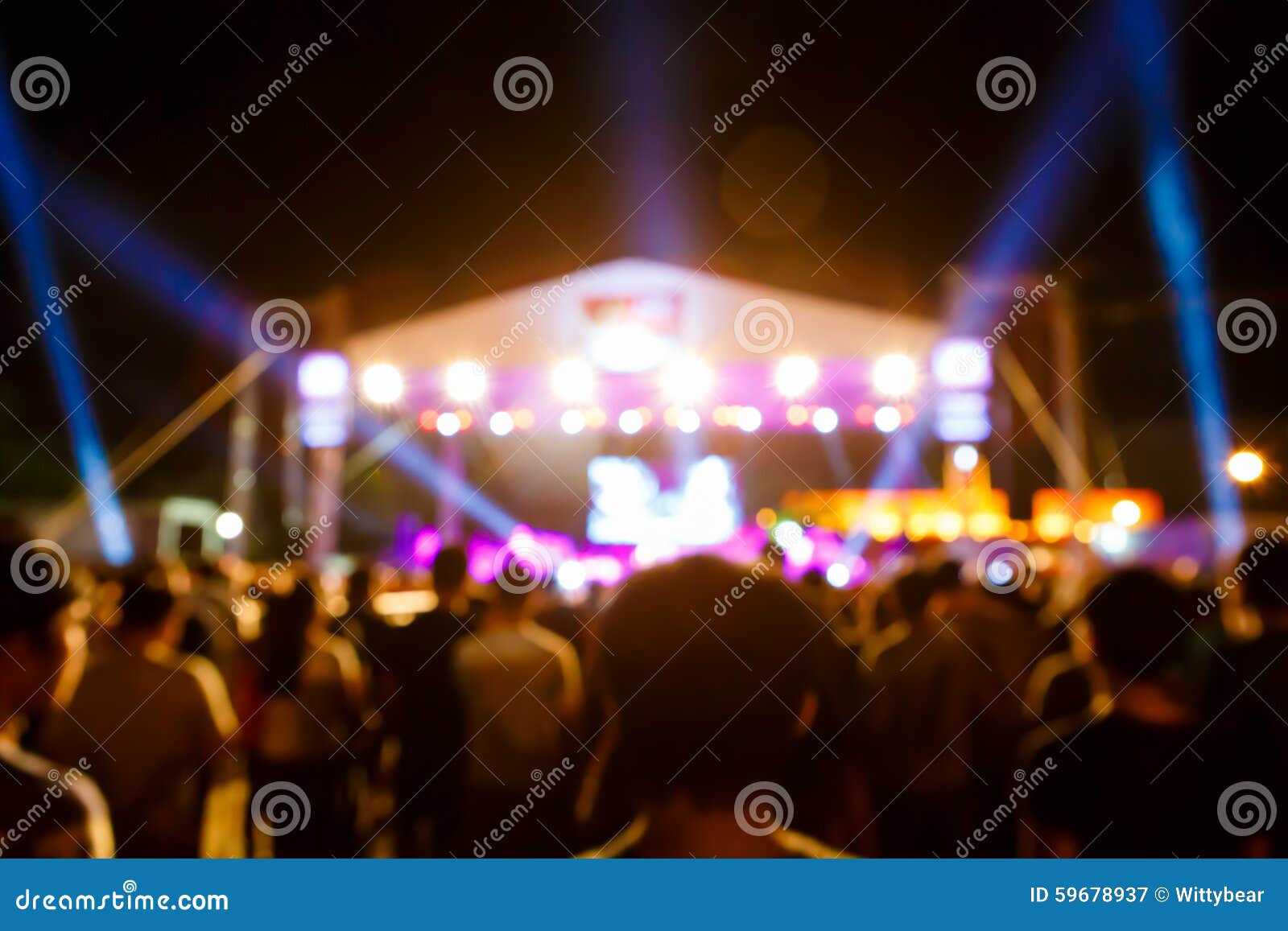 Crowd at Concert in Front of Stage Stock Image - Image of show ...