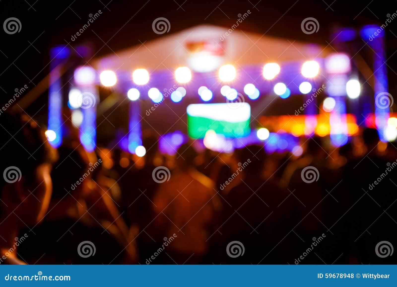Crowd at Concert in Front of Stage Stock Photo - Image of happiness ...