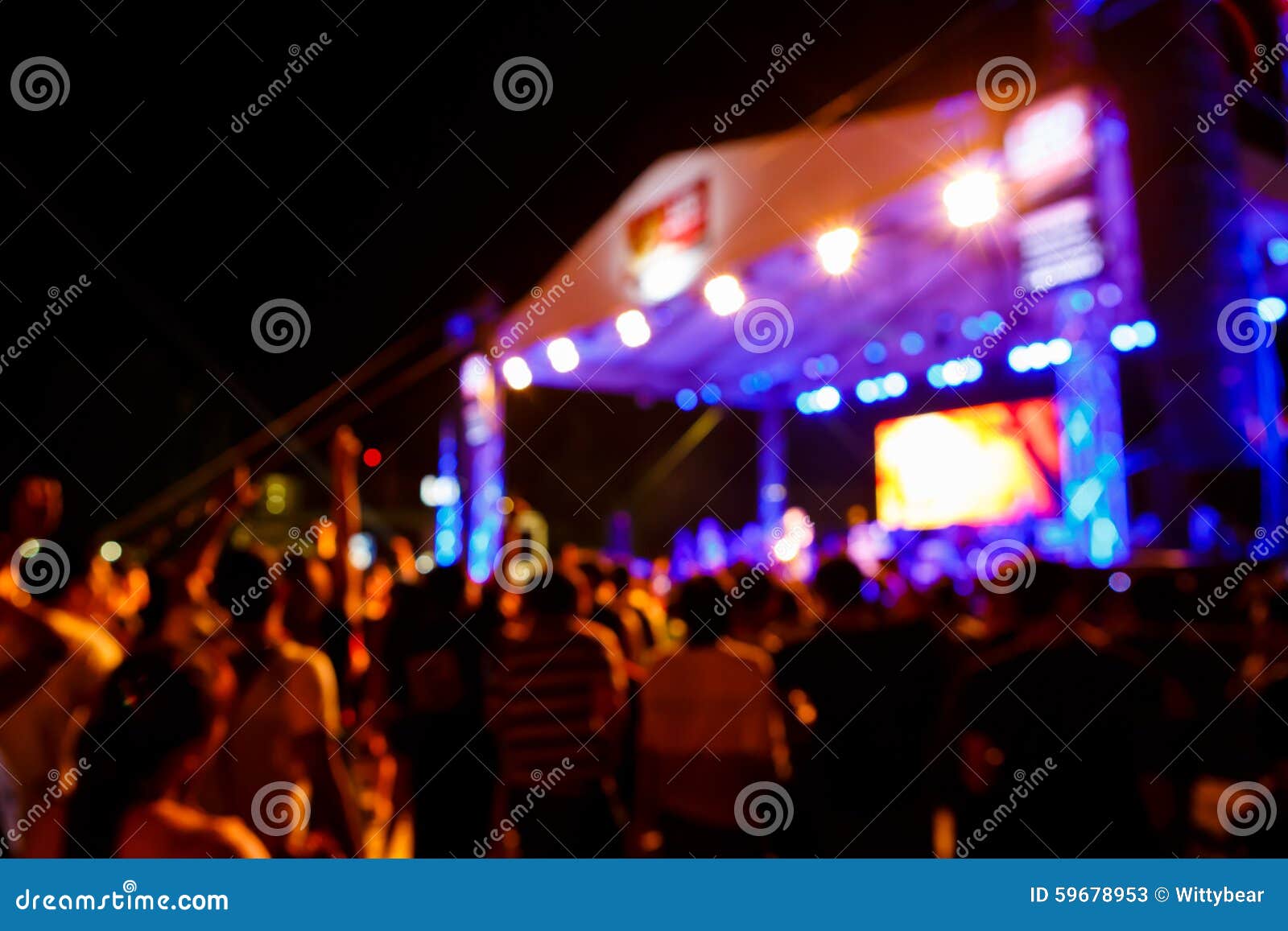 Crowd at Concert in Front of Stage Stock Image - Image of front ...