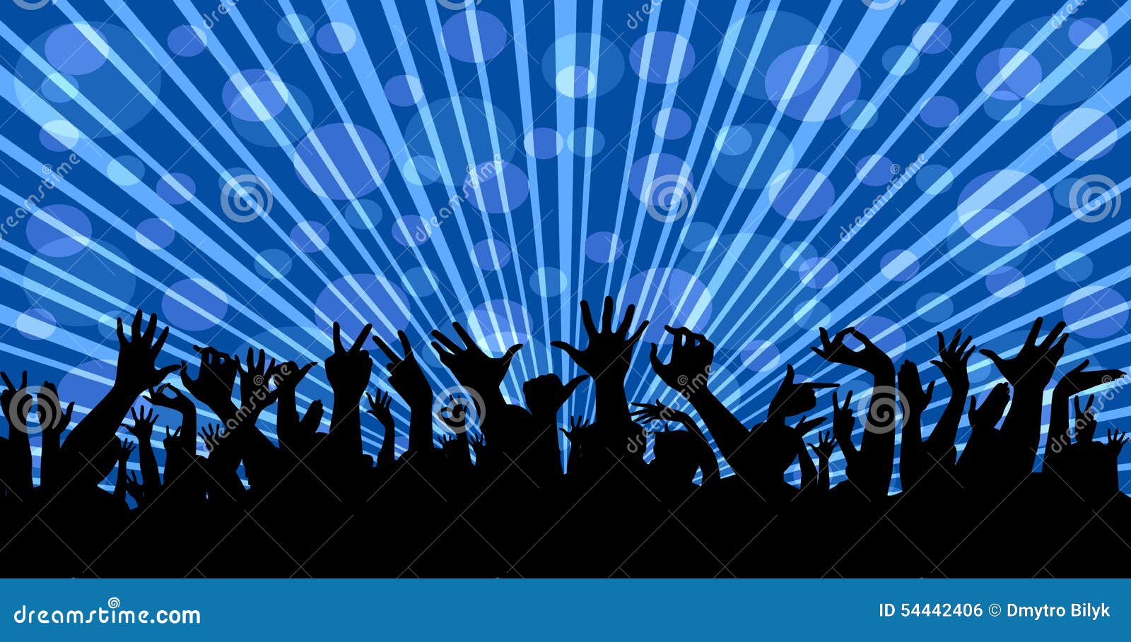 Crowd at a concert stock vector. Illustration of nightclub - 54442406