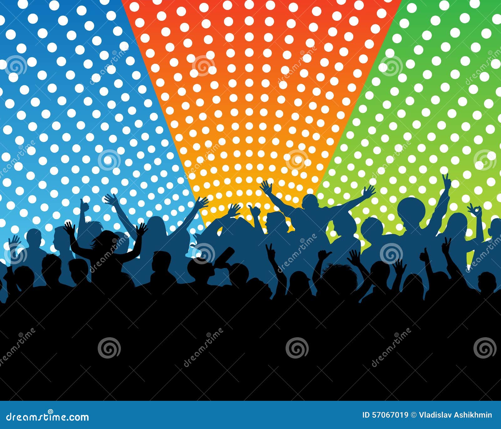 Crowd at a concert stock vector. Illustration of event - 57067019