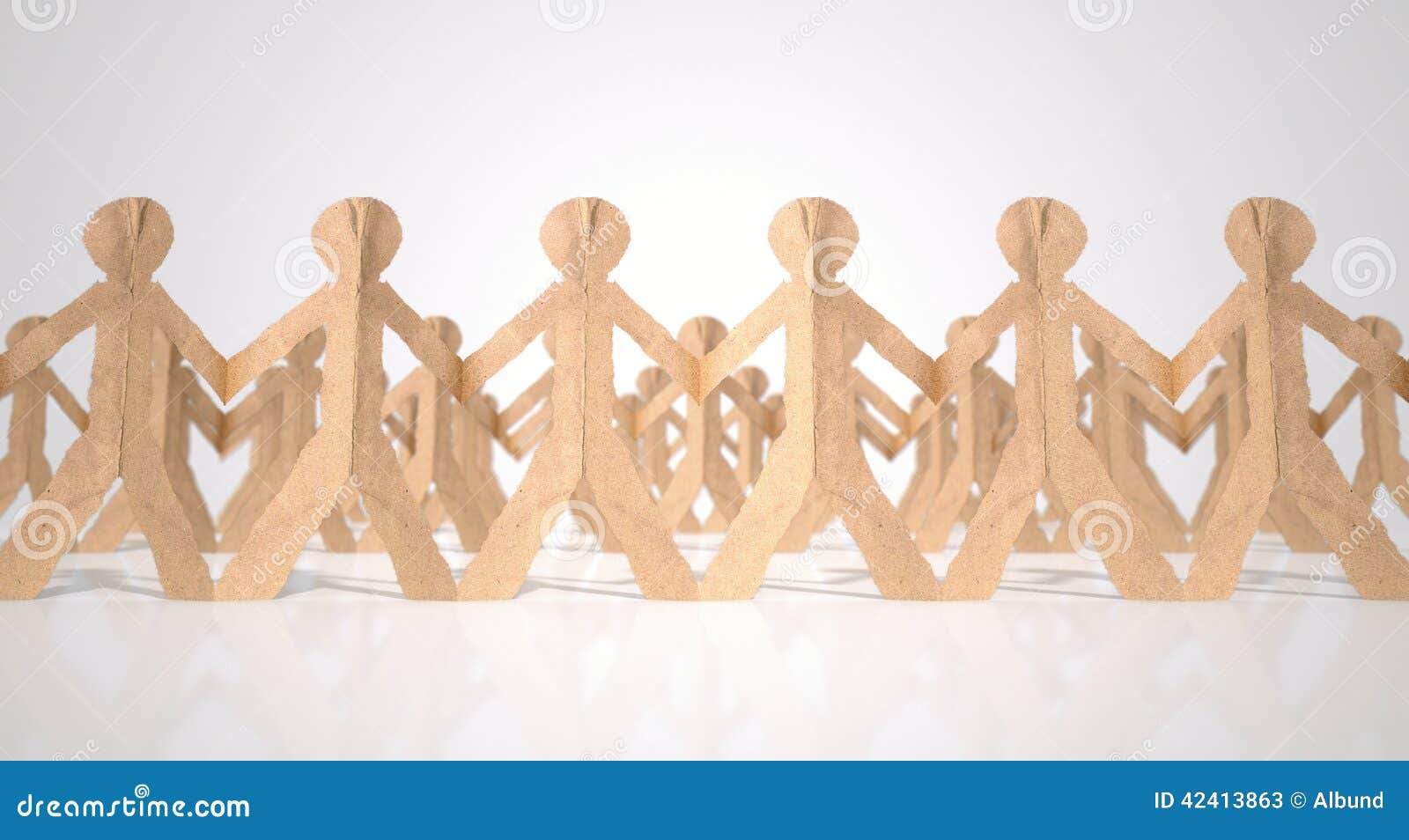 Crowd of Cutout Paper Cardboard Men Stock Illustration - Illustration ...