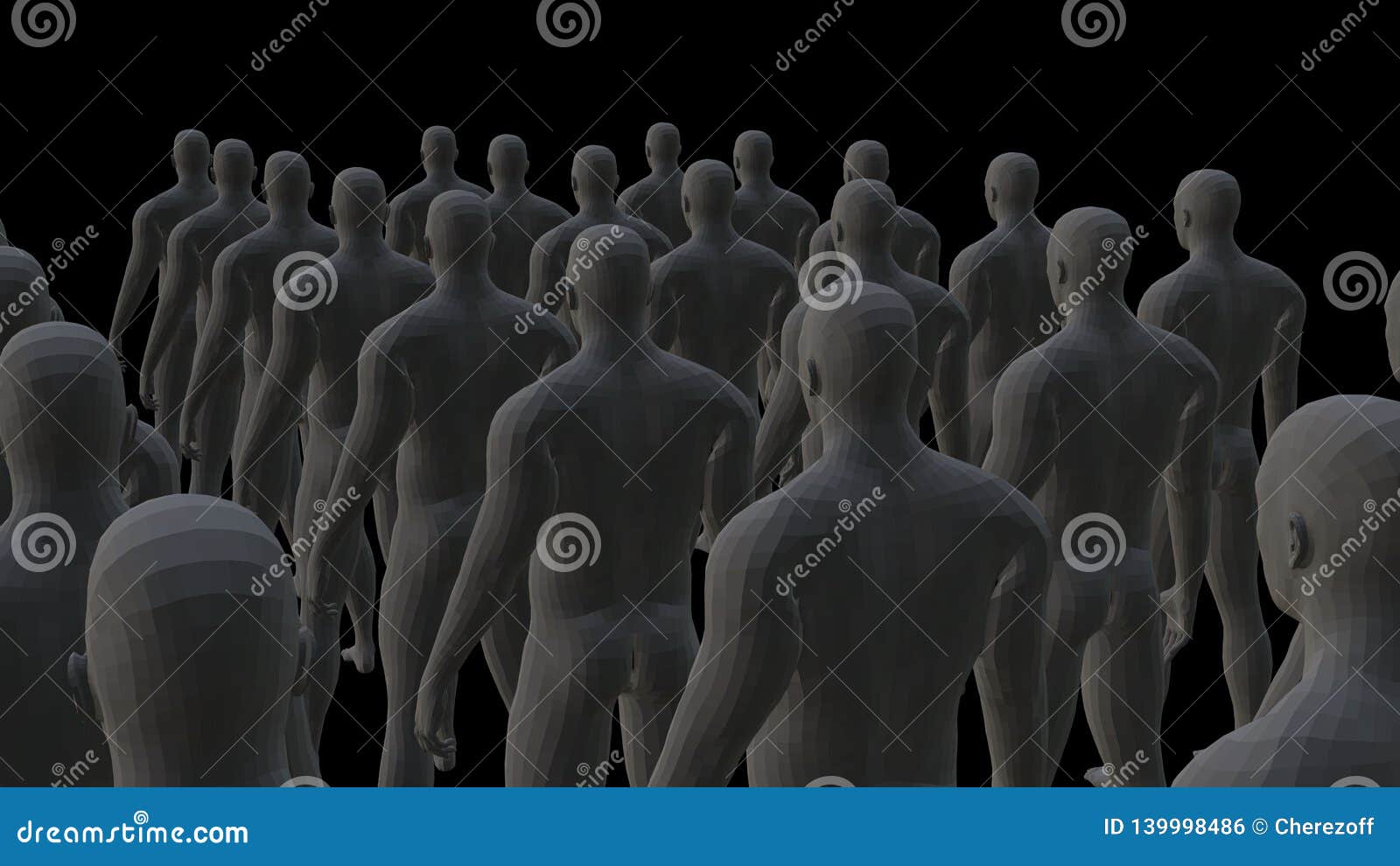 Crowd of 3d People. 3D Illustration Stock Illustration - Illustration ...