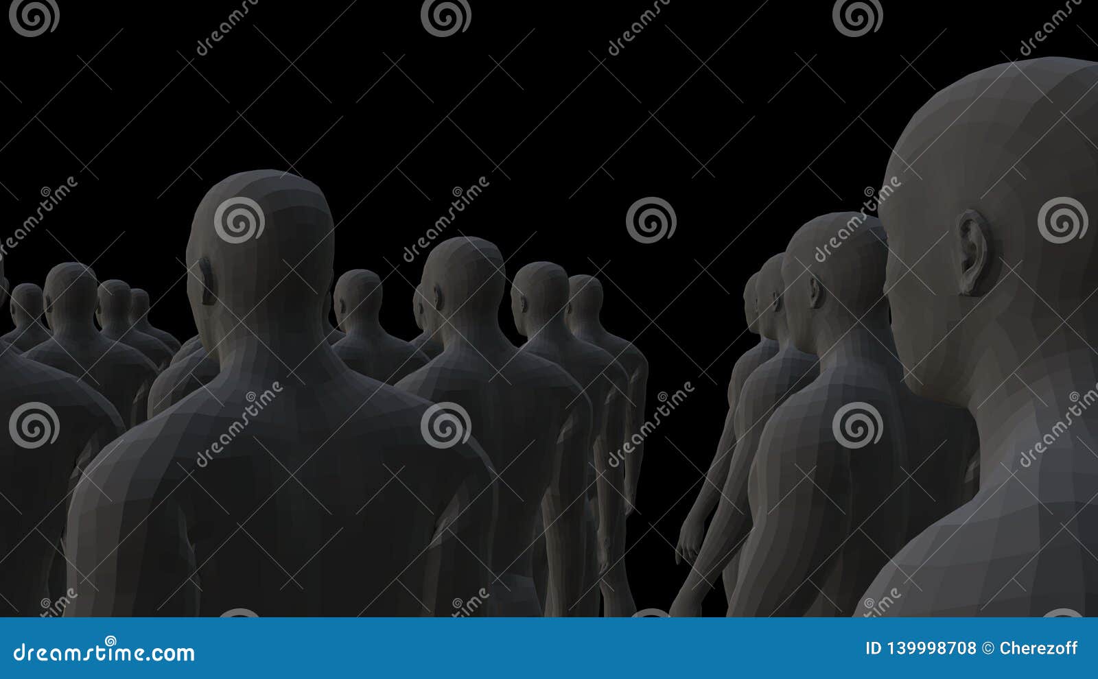 Crowd of 3d People. 3D Illustration Stock Illustration - Illustration ...