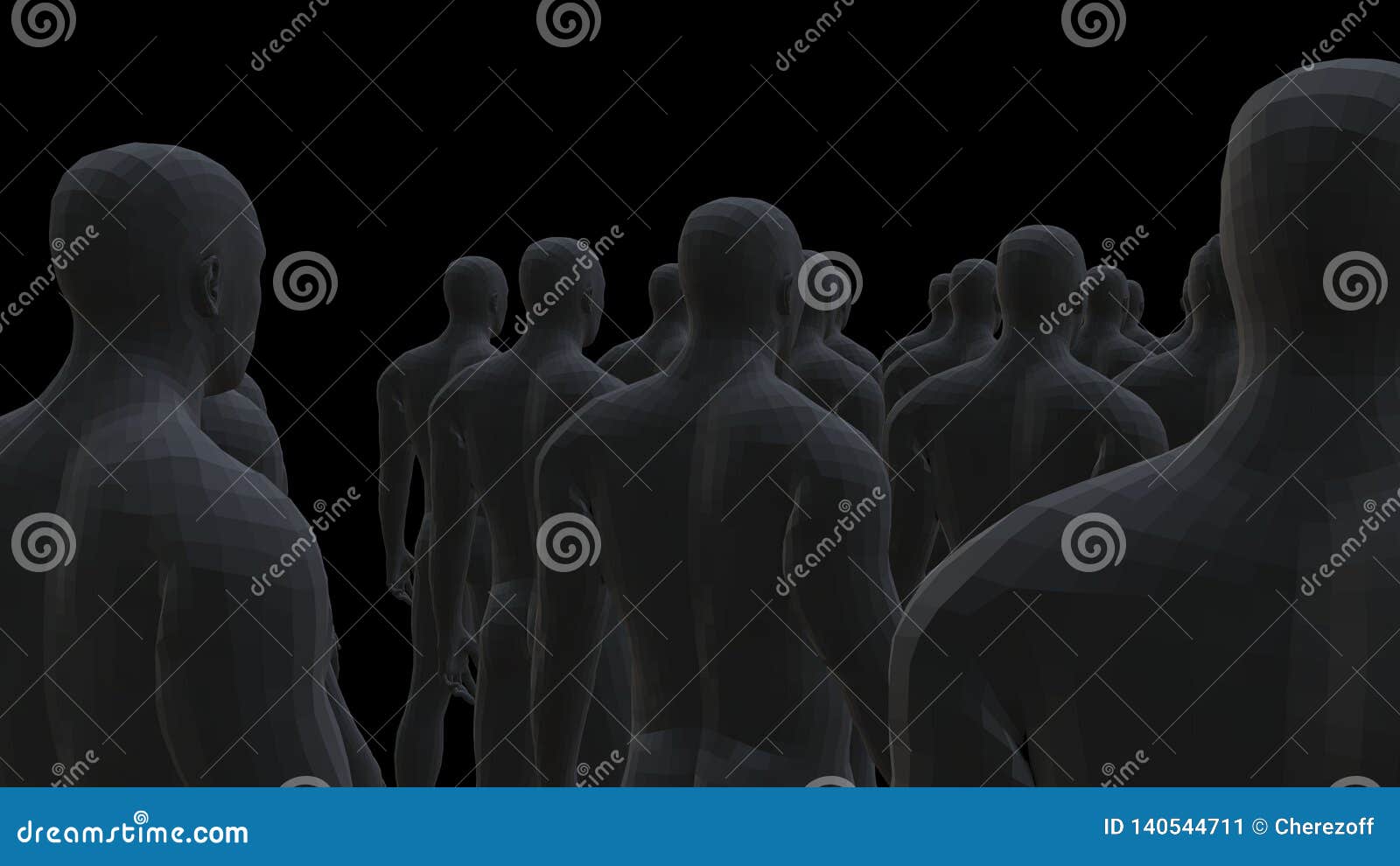 Crowd of 3d People. 3D Illustration Stock Illustration - Illustration ...