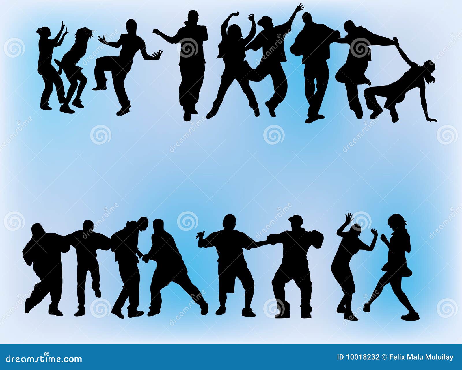 Crowd dancing stock vector. Illustration of lifestyle - 10018232