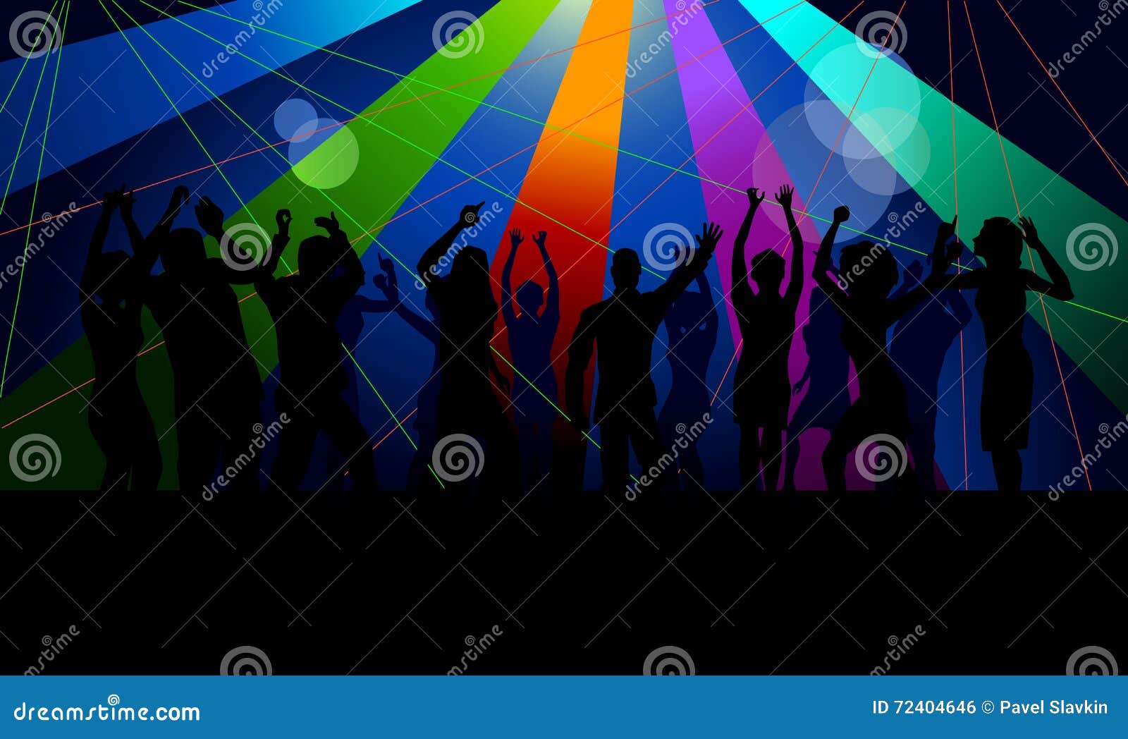 Crowd dancing in club stock vector. Illustration of night - 72404646