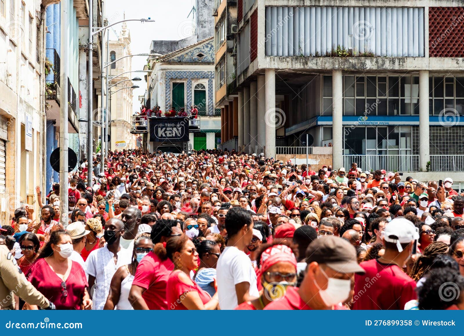 Crowd of Devout Catholics of Santa Barbara Participate in the Pr ...