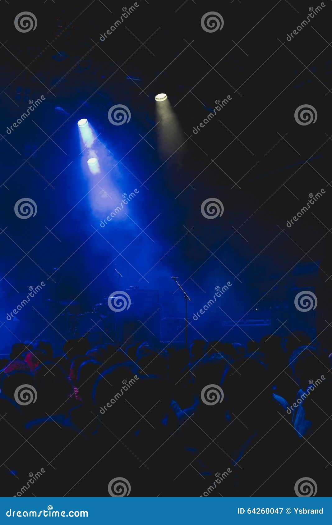 Crowd at Empty Music Stage Waiting for Rock Band. Stock Image - Image ...