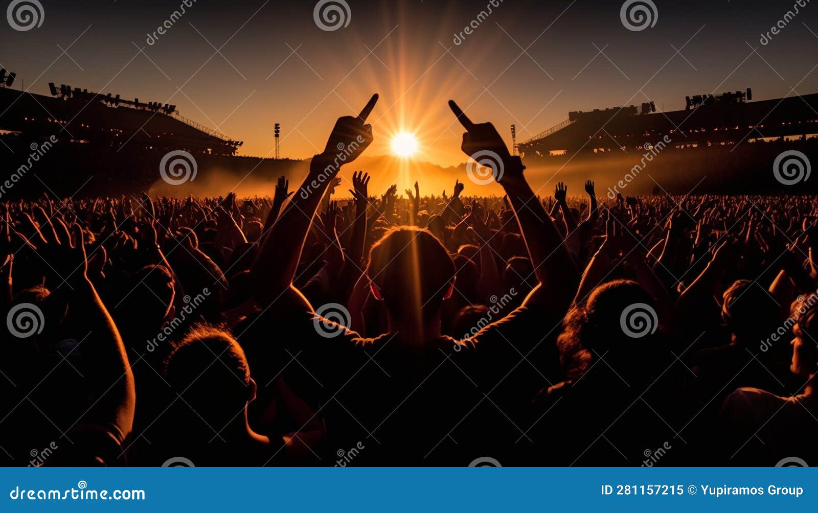 A Crowd of Enthusiastic Fans Cheer at a Rock Concert Generated by AI ...