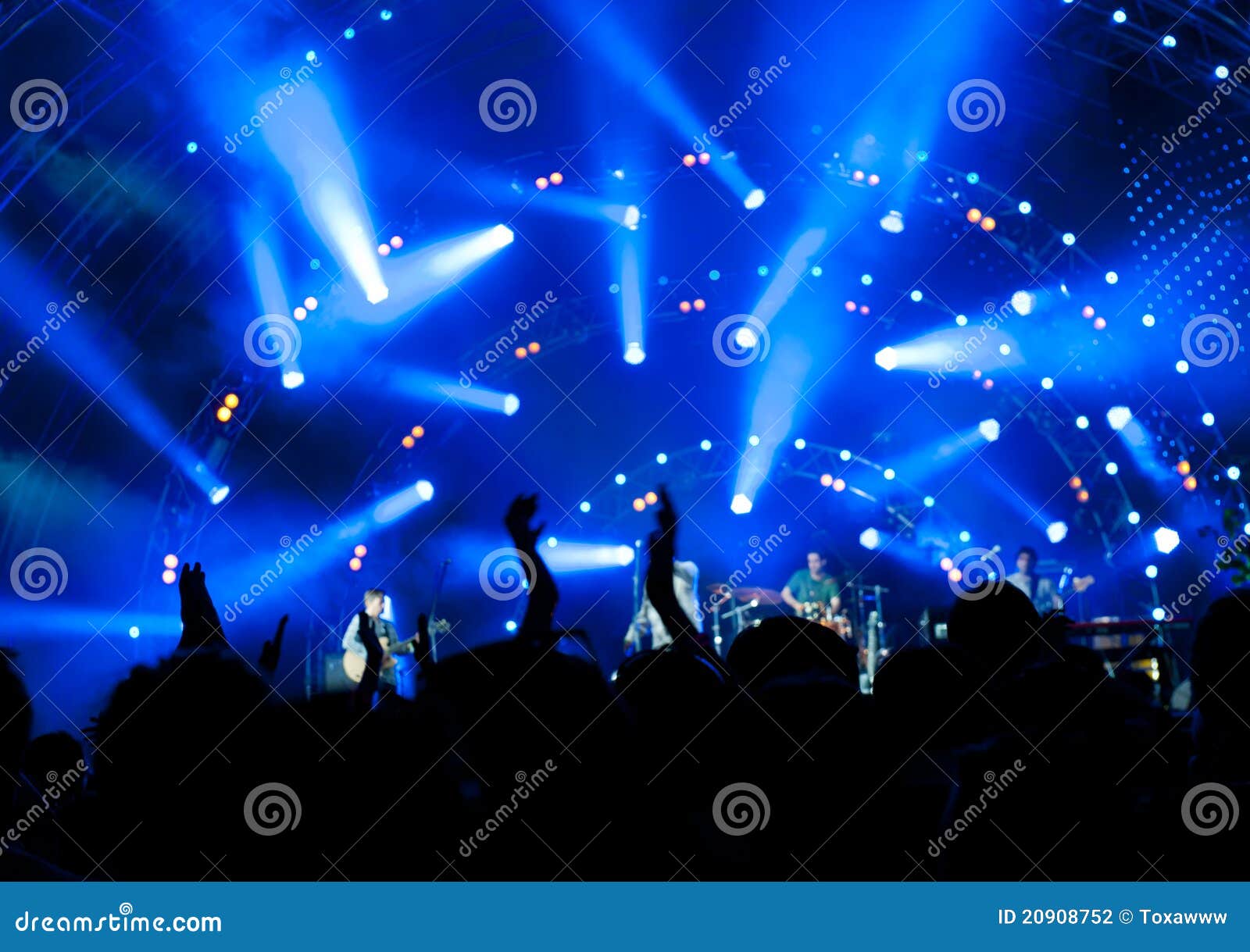 Crowd of fans at a concert stock photo. Image of group - 20908752