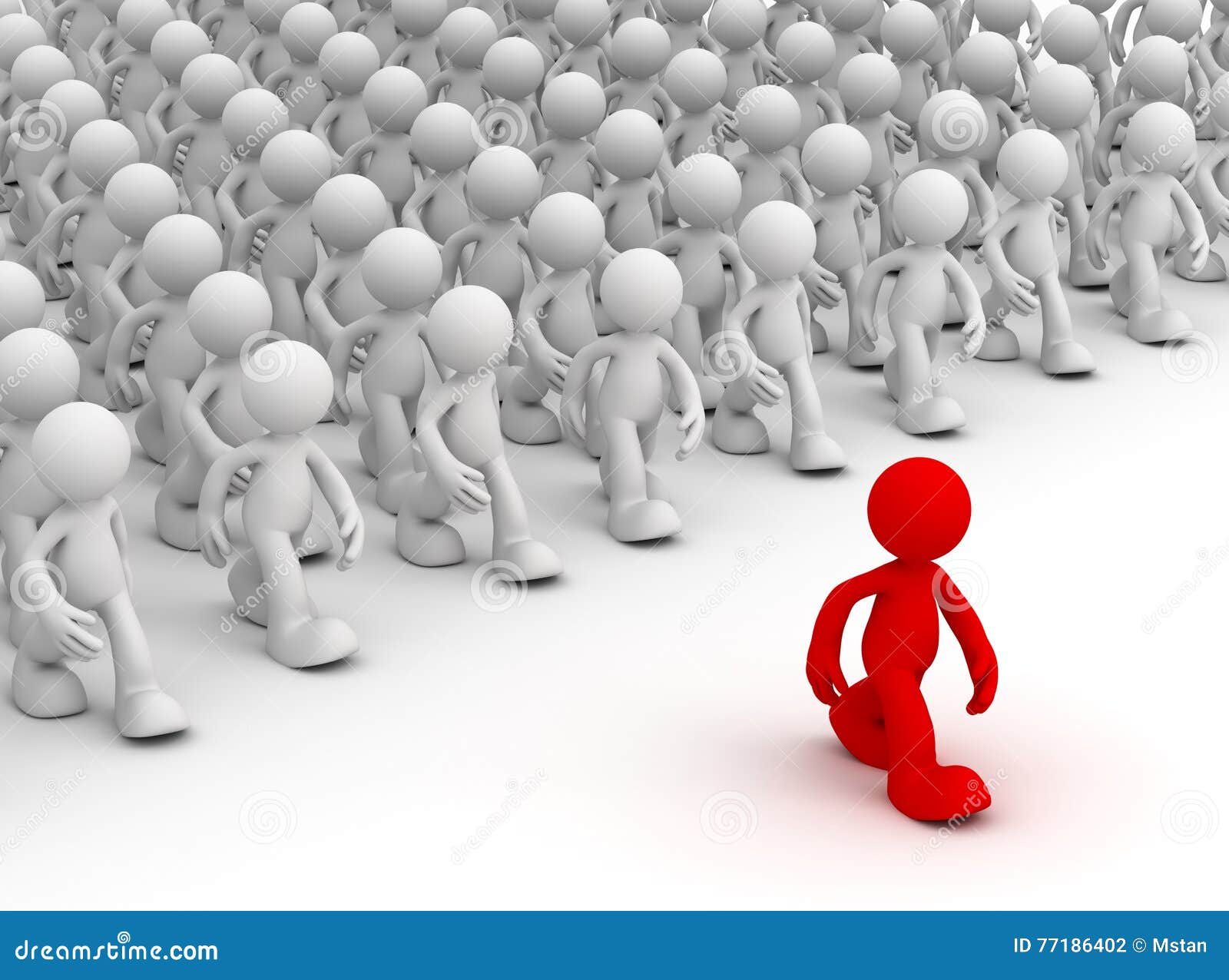 Crowd Following Leader 3d Illustration Stock Illustration ...