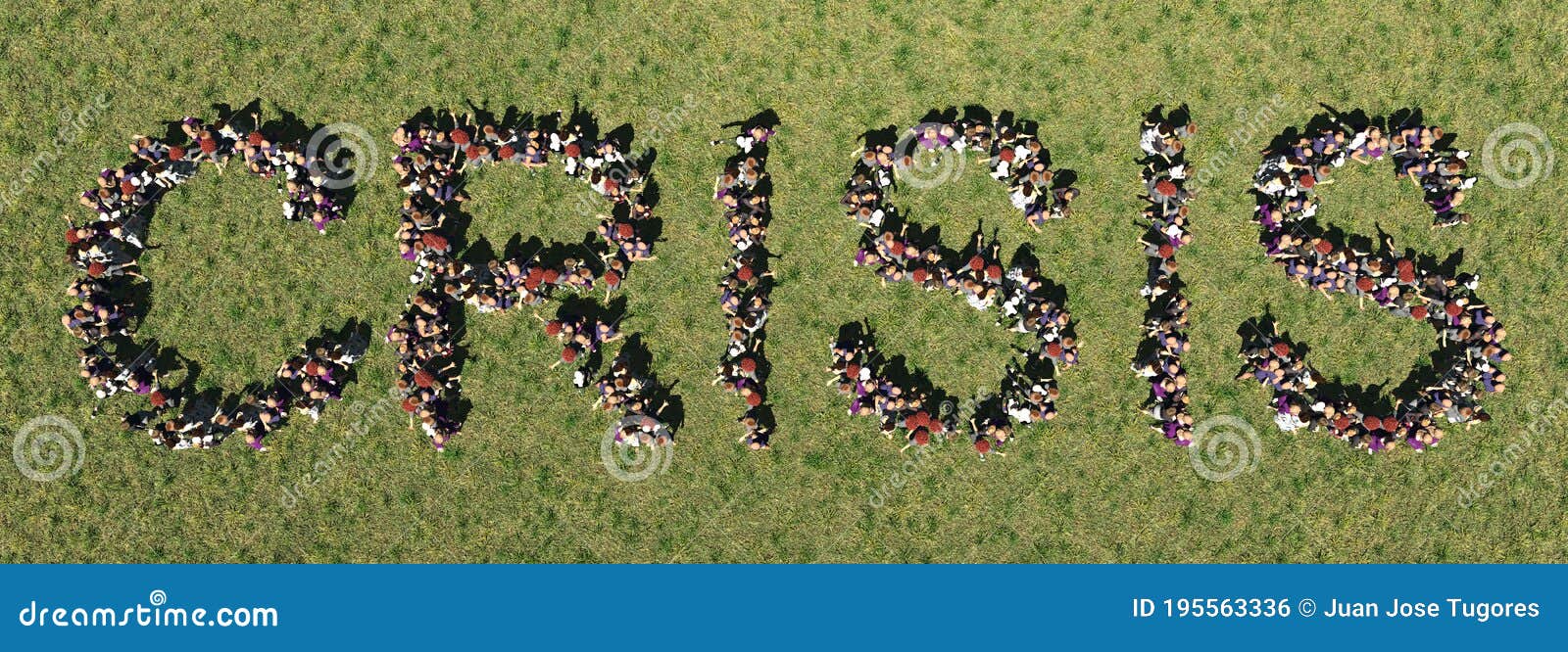 Crowd forming a word stock illustration. Illustration of cheerful ...