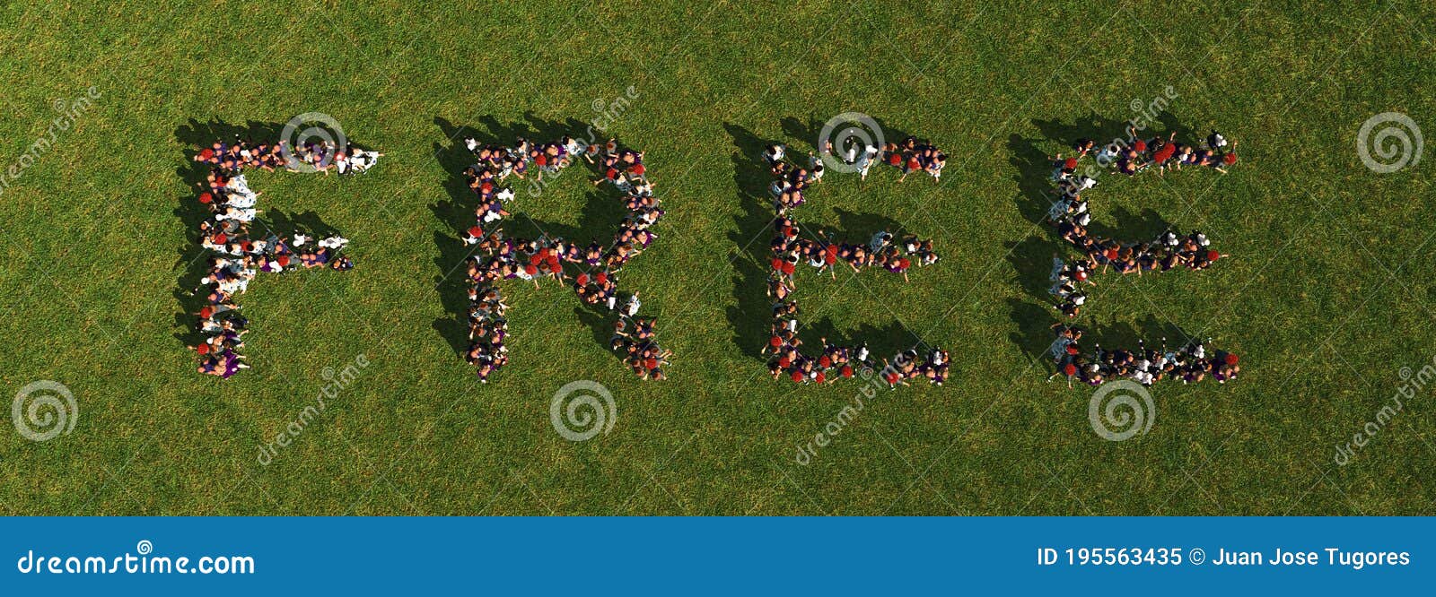Crowd forming a word stock illustration. Illustration of isolated ...