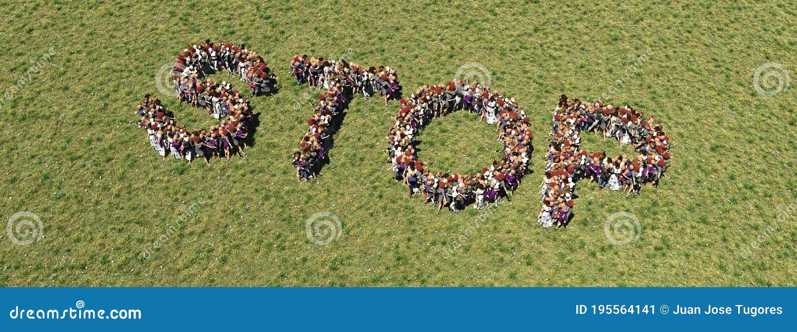 Crowd forming a word stock illustration. Illustration of human - 195564141