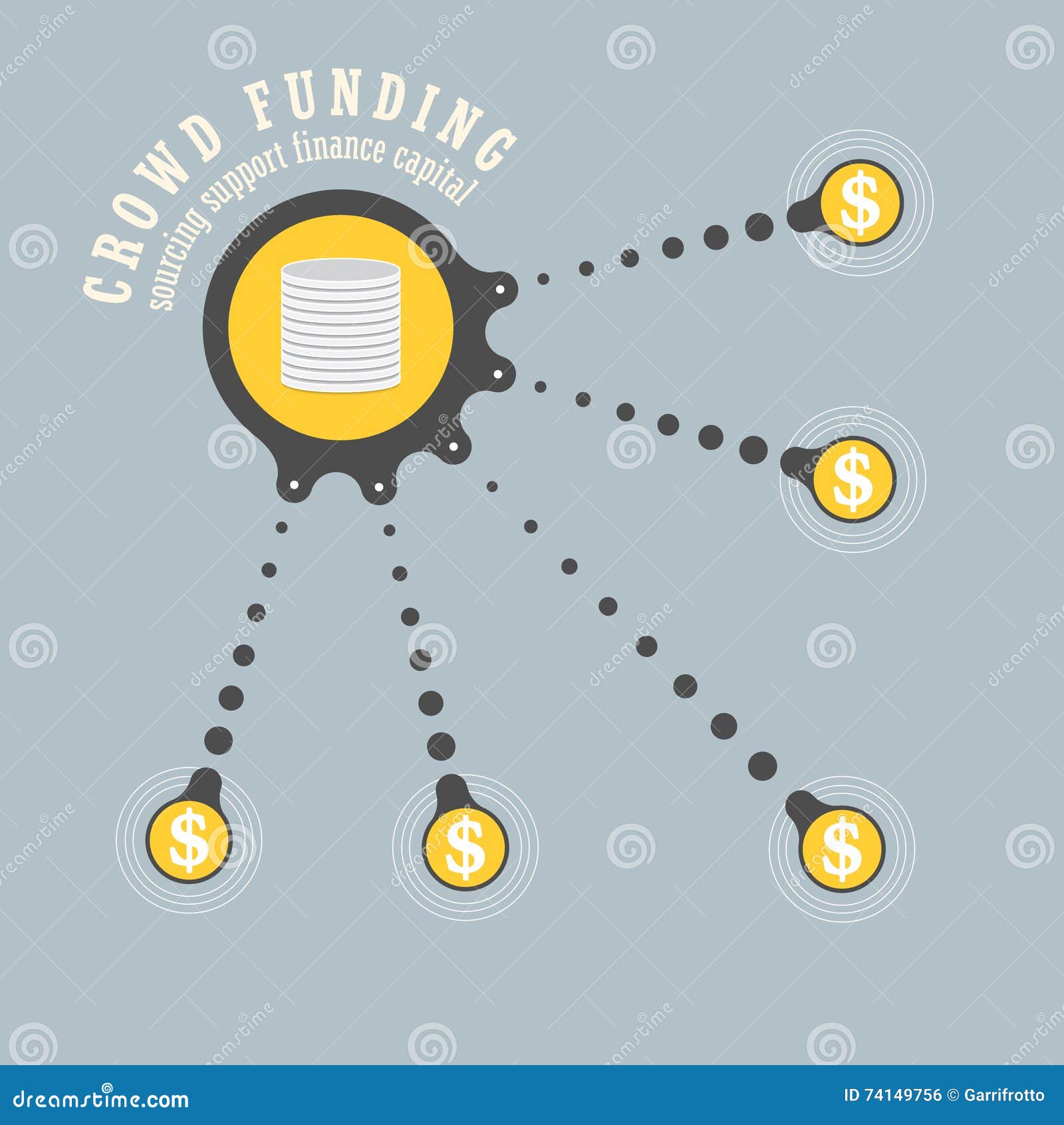 Crowd funding stock vector. Illustration of finance, capital - 74149756