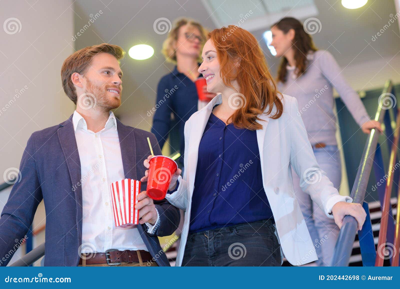 Crowd Going Down on Staircase Exit Stock Photo - Image of entertainment ...