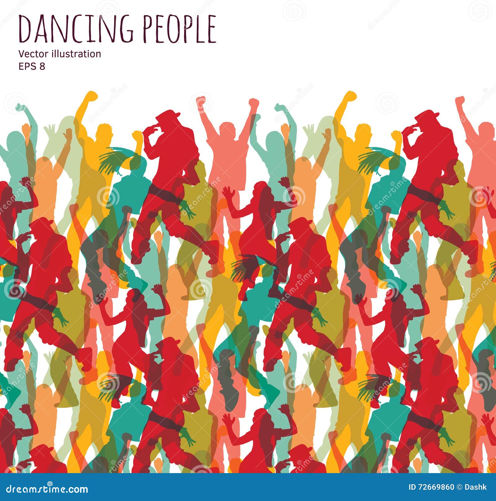 Crowd Happy Dancing People. Stock Vector - Illustration of group ...