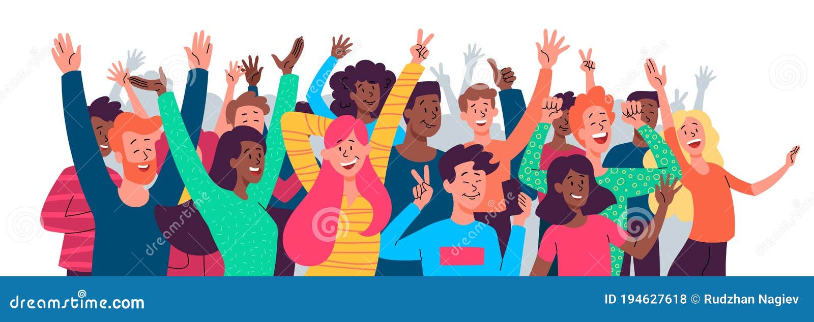 Crowd of Happy Diverse Multiethnic Celebrating People Stock Vector ... Crowd of Happy Diverse Multiethnic Celebrating People Stock Vector ...