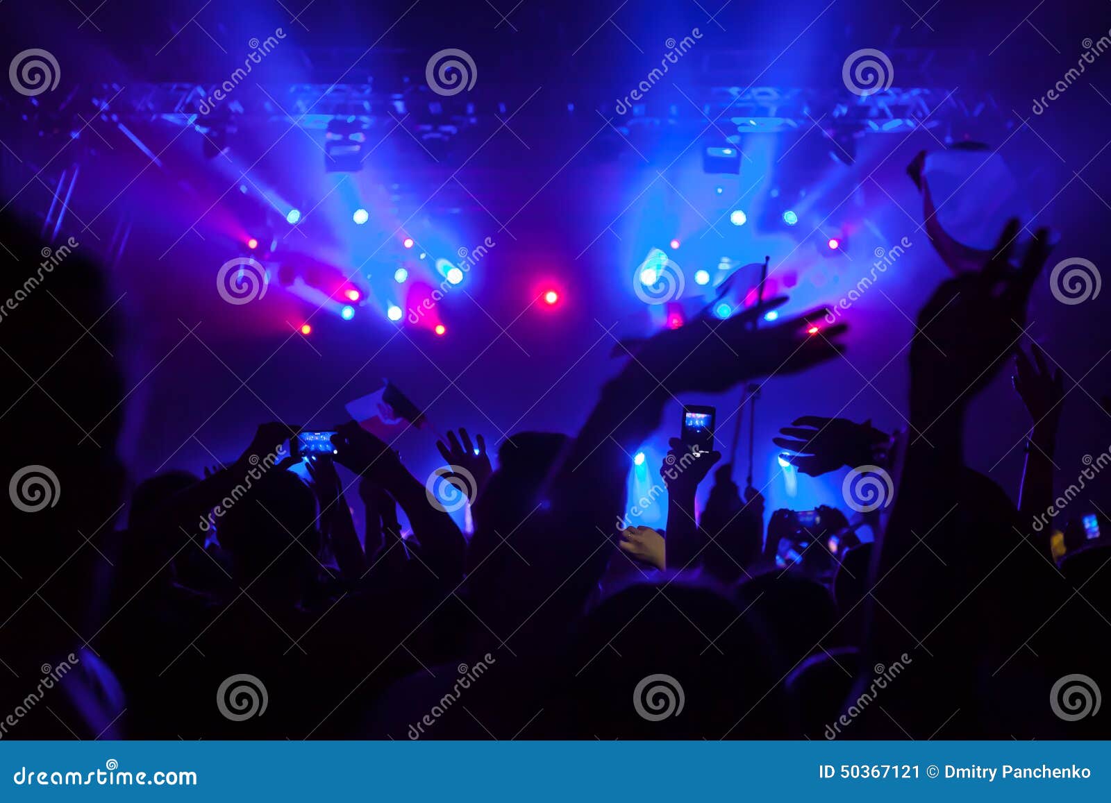 Crowd Having Fun at a Concert. Stock Image - Image of concert, bright ...