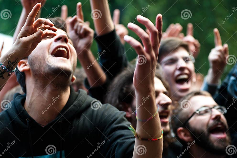 Crowd Having Fun at a Live Concert Editorial Stock Photo - Image of ...