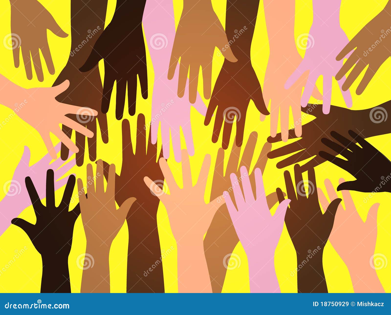 Crowd Human Hands Cartoon Vector | CartoonDealer.com #18750929