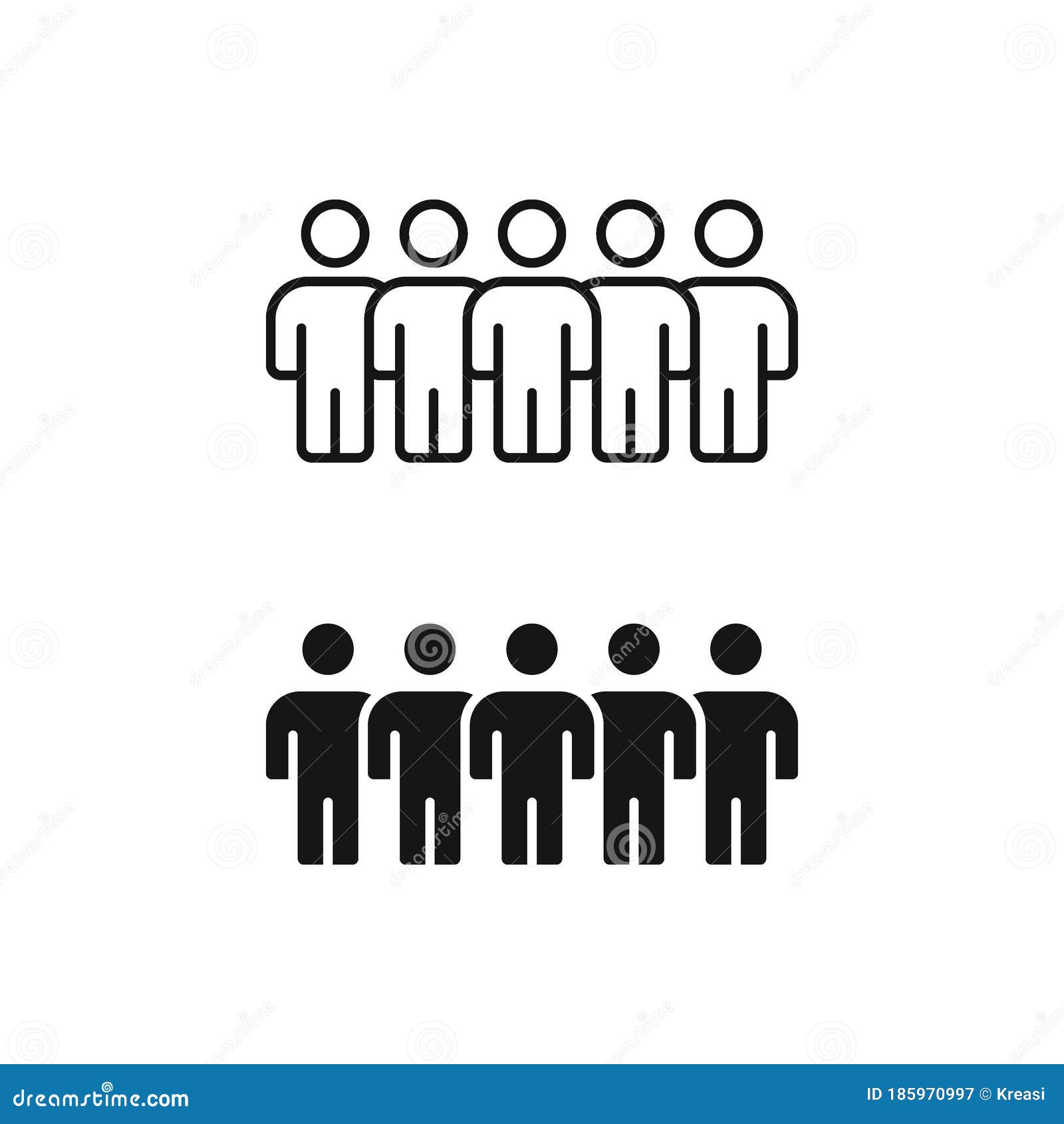 Crowd Icon Flat Vector Illustration Stock Vector - Illustration of ...