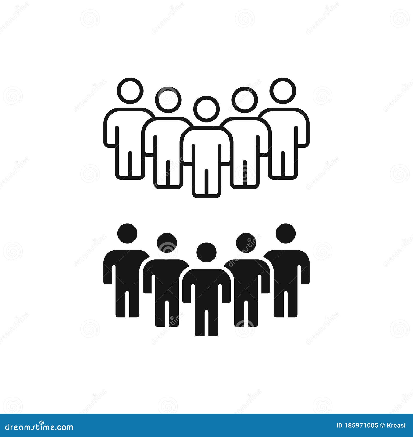 Crowd Icon Flat Vector Illustration Stock Vector - Illustration of ...